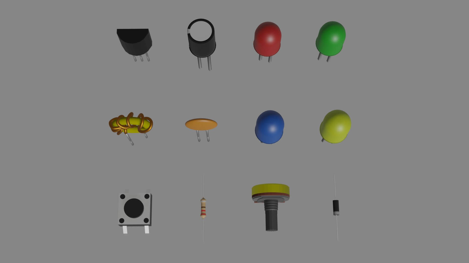 Electronic Components - Free 3D Model by Tyuris99