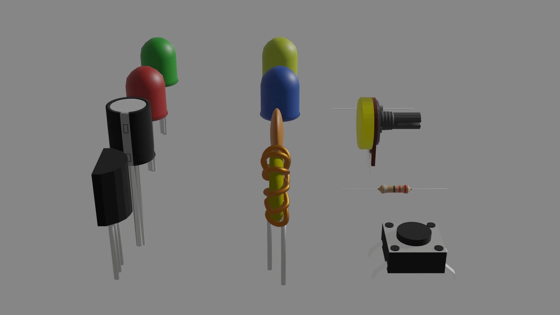 Electronic Components - Free 3D Model by Tyuris99