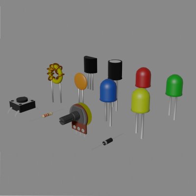 Electronic Components - Free 3D Model by Tyuris99