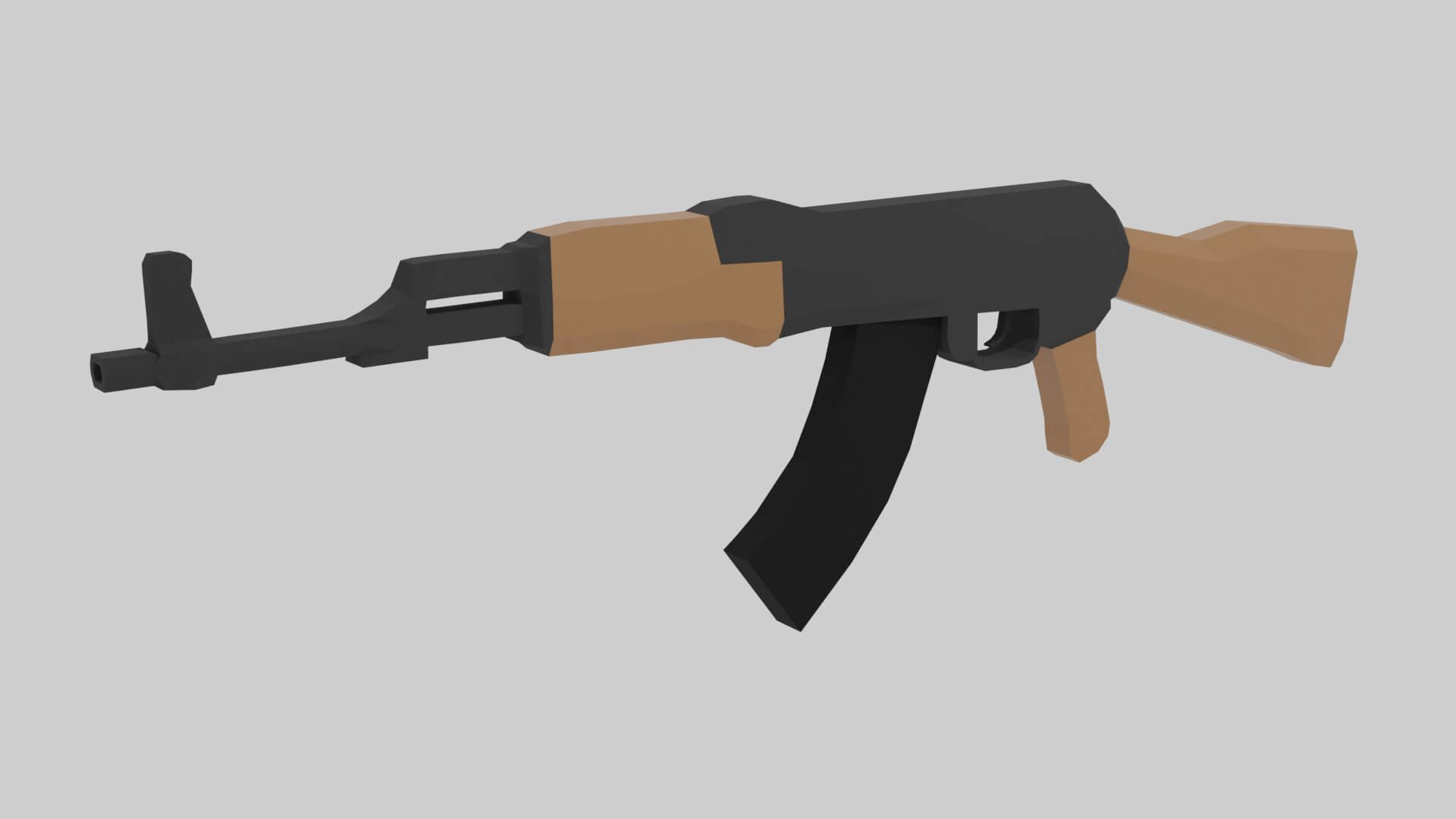 Low Poly AK-47 Free 3D Model by Tyuris99