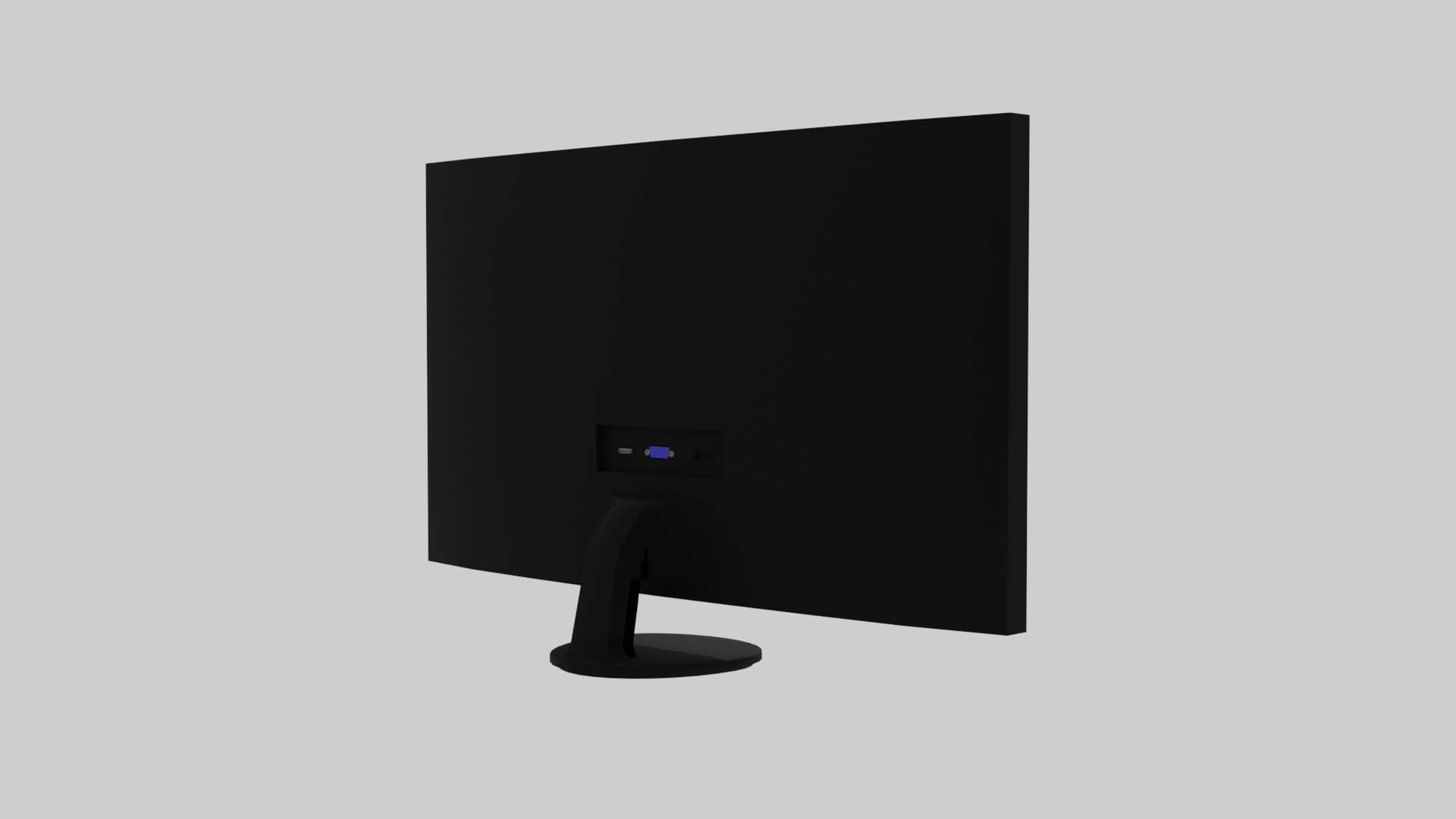 Curved Monitor Low Poly - Free 3D Model by Tyuris99