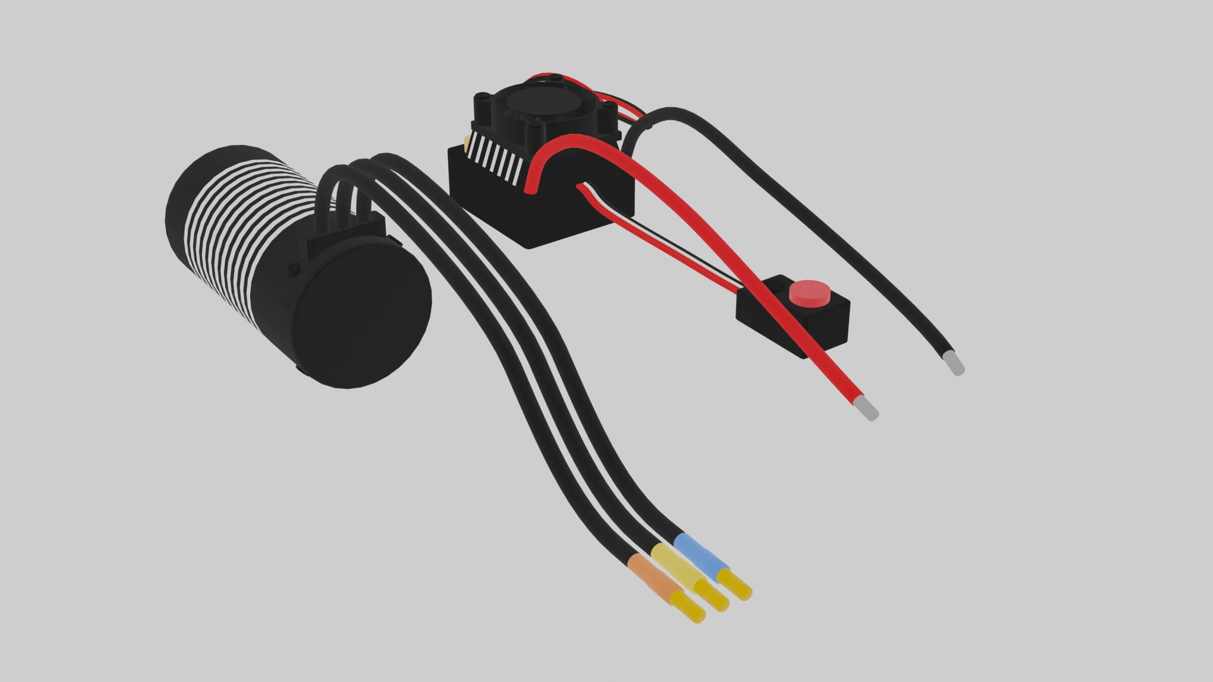 Low Poly ESC and Motor Combo For RC Cars - Free 3D Model by Tyuris99