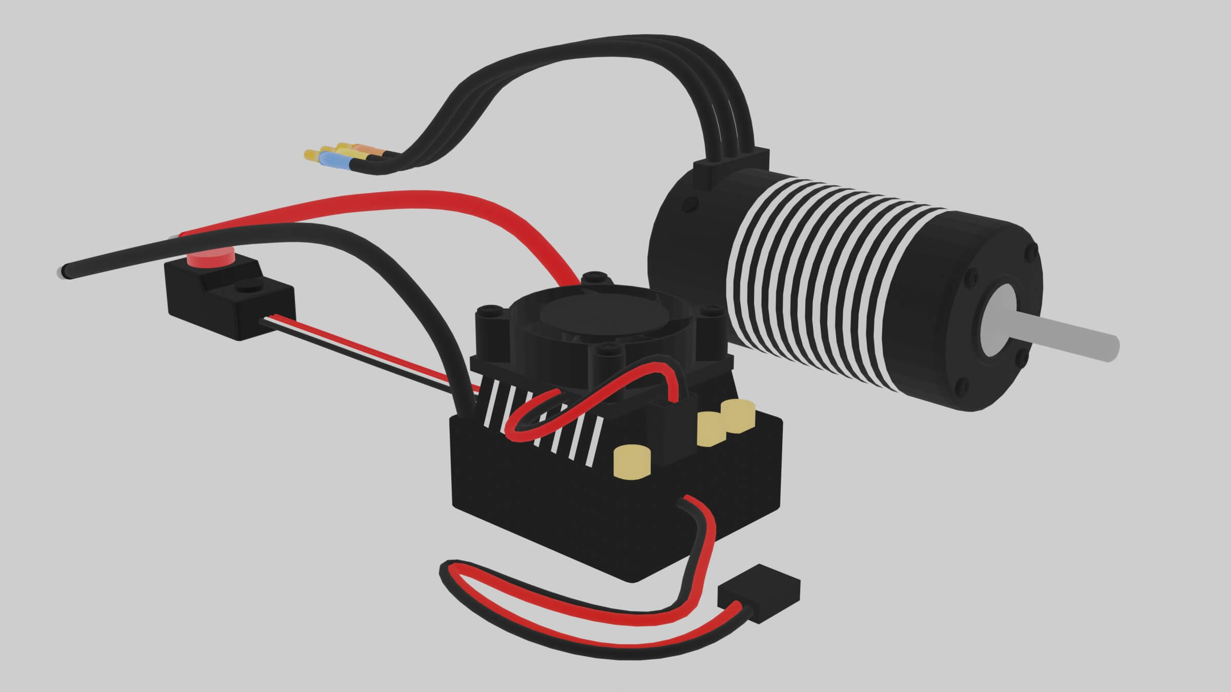 Low Poly ESC and Motor Combo For RC Cars - Free 3D Model by Tyuris99