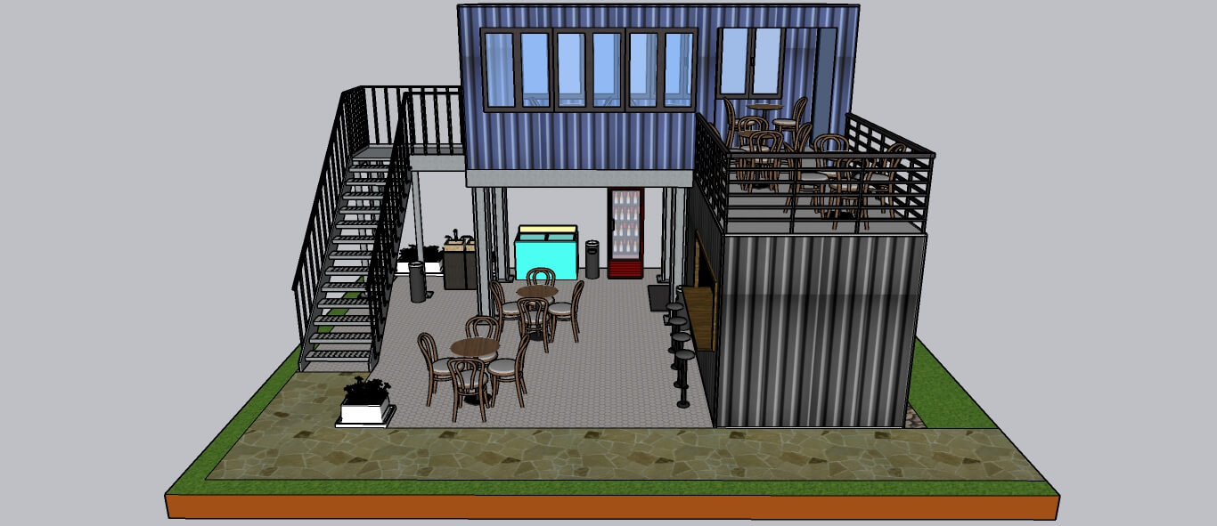 Container Cafe 3D Model by TZ Rivu