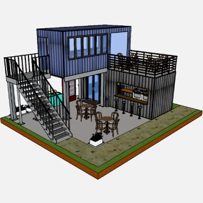 Container Cafe - 3D Model by TZ Rivu