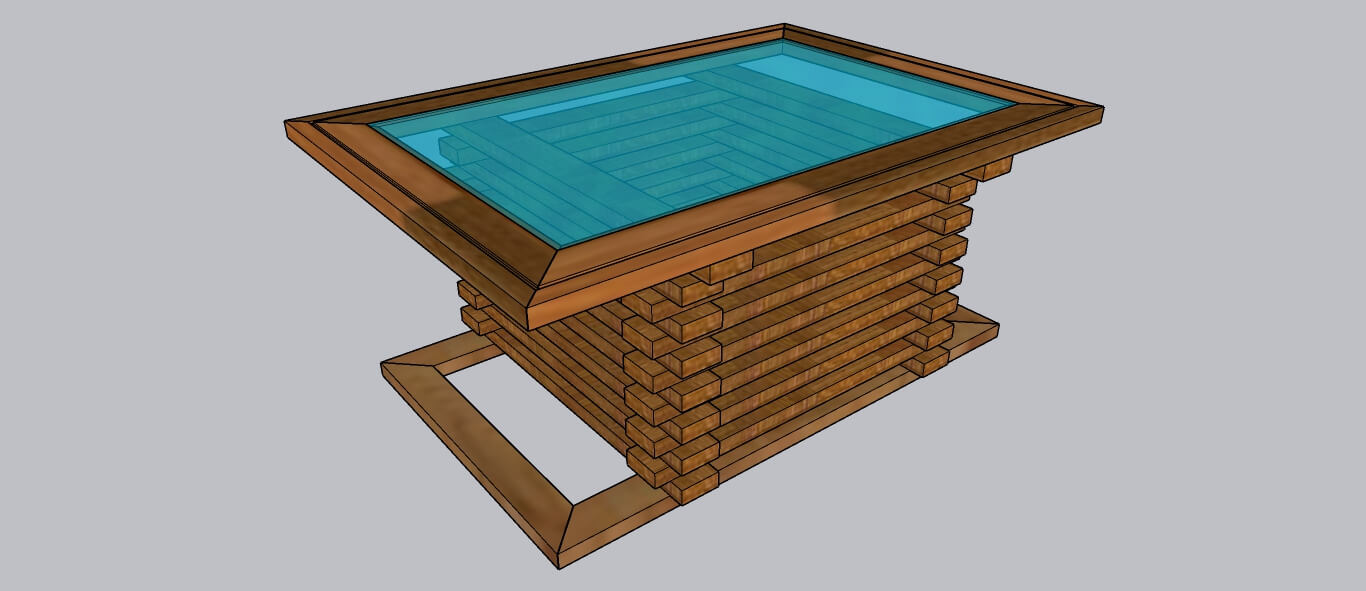 Wooden Tea Table - 3D Model by TZ Rivu