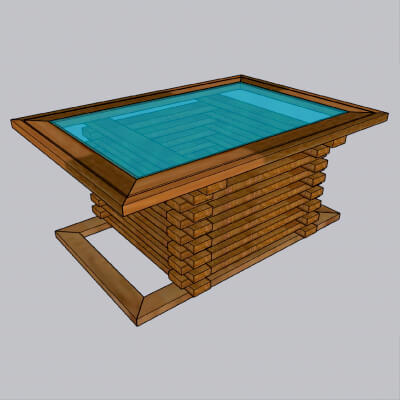 Wooden Tea Table - 3D Model by TZ Rivu