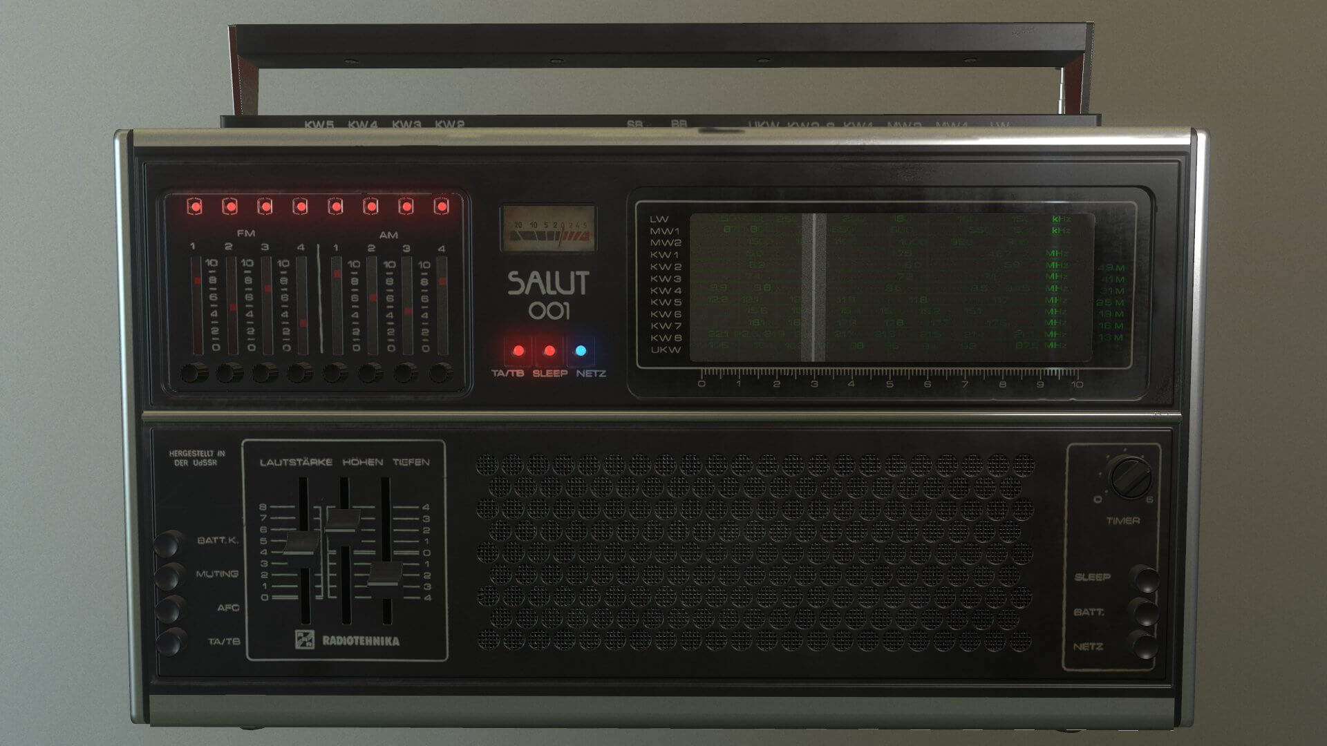 Soviet Retro Radio Salut-001 German Version 3D Model by U1ysses