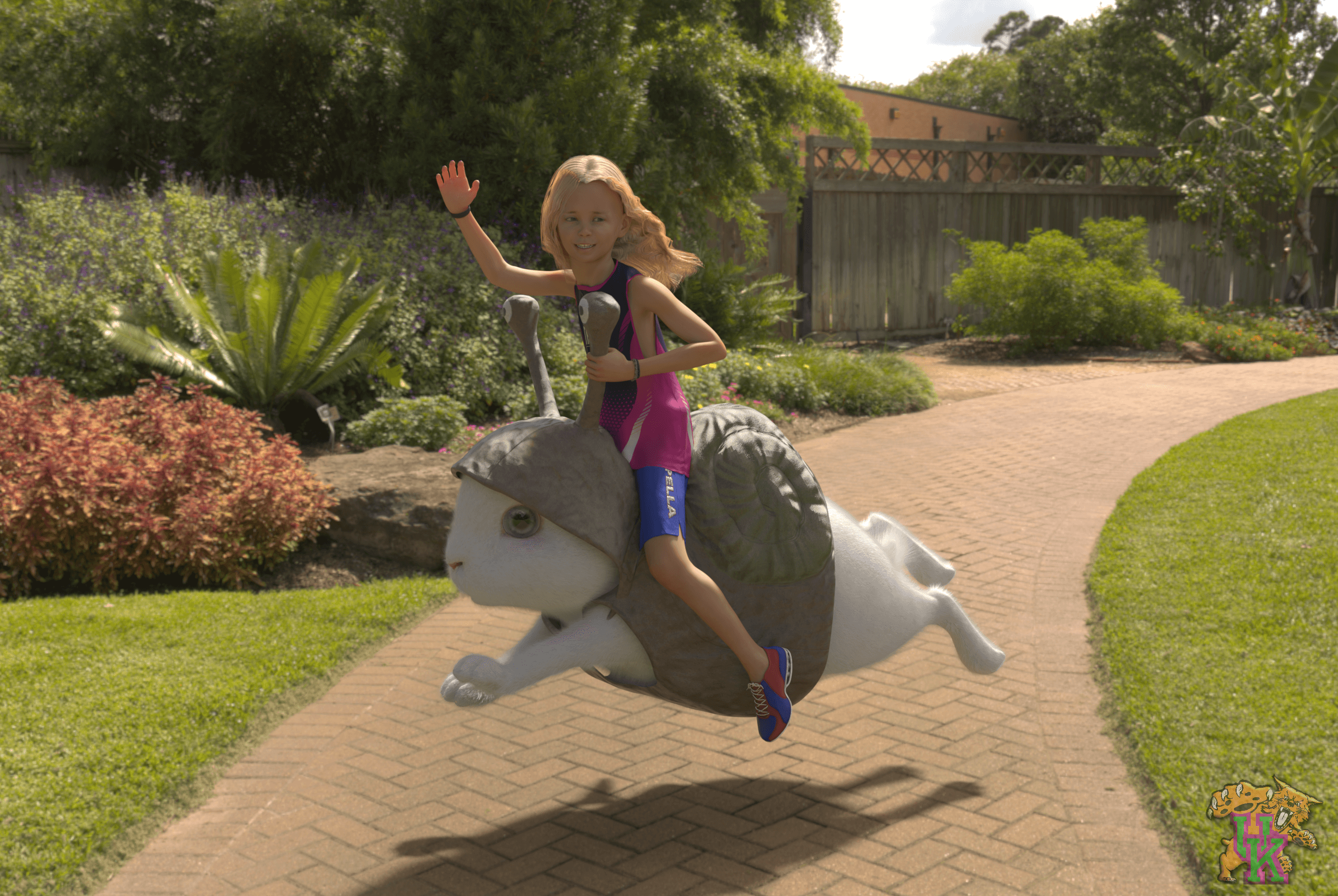Race Rabbit... 3D Render, Digital Art by UdoK