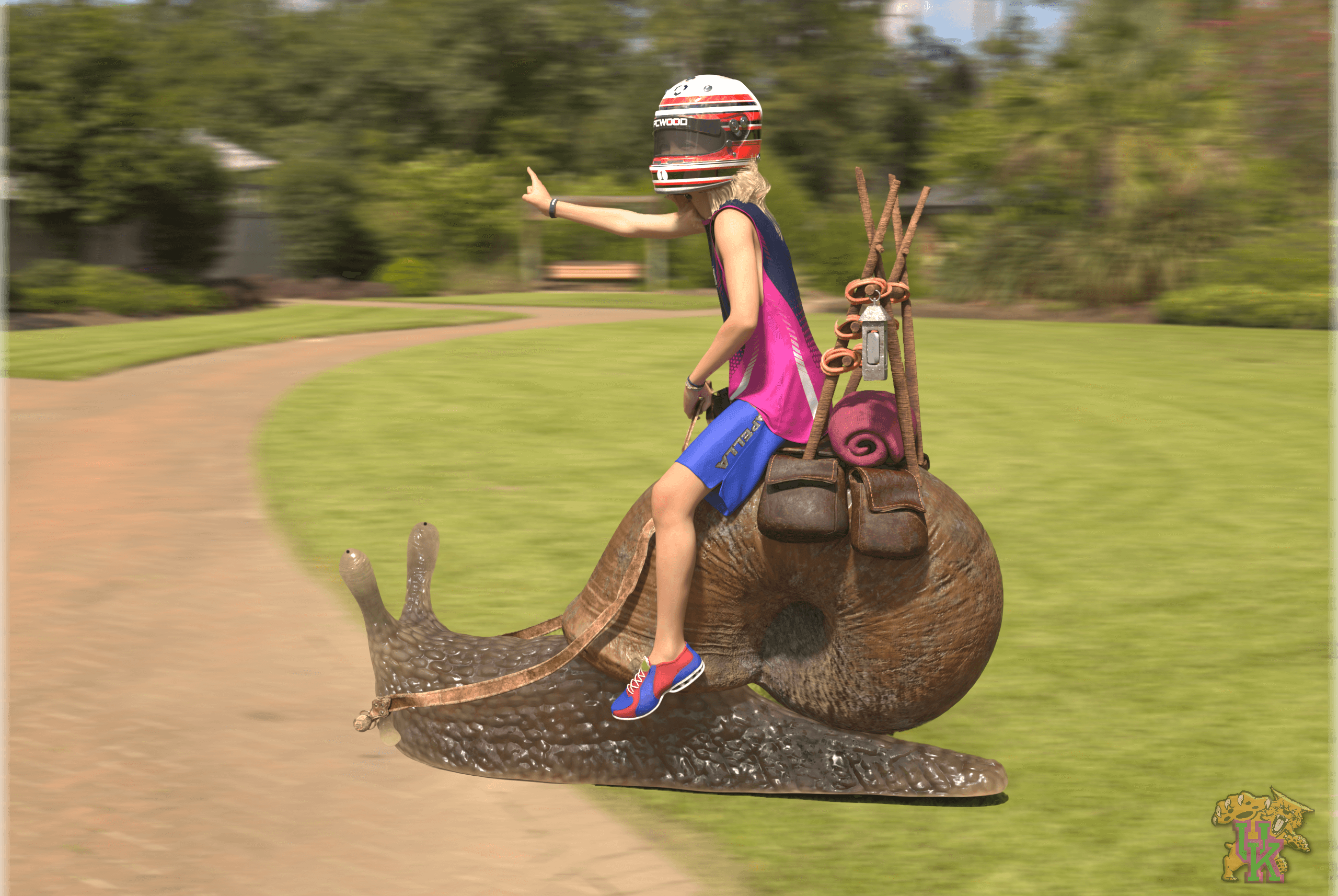 Race Snail... 3D Render, Digital Art by UdoK