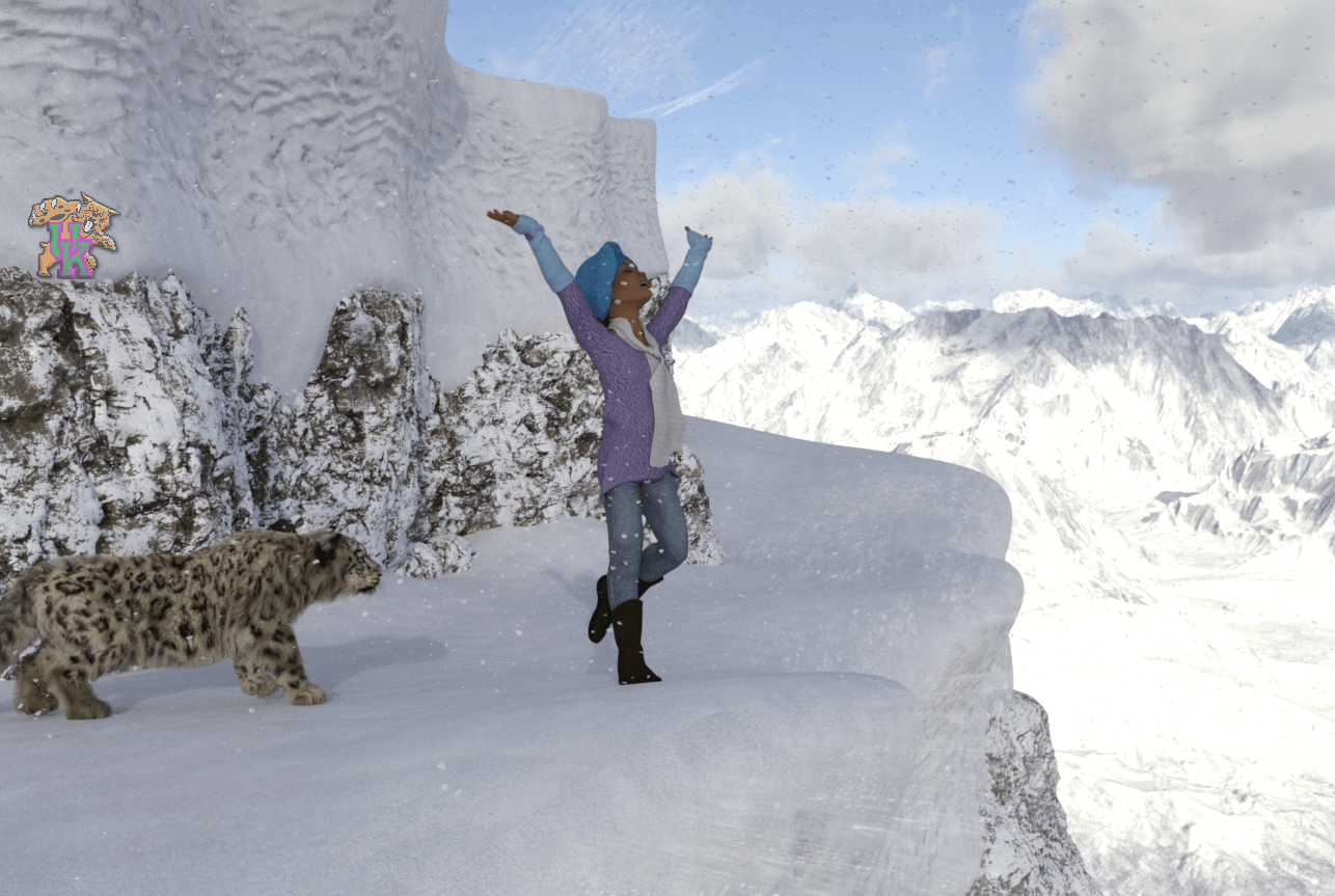 Snow Fall... 3D Render, Digital Art by UdoK