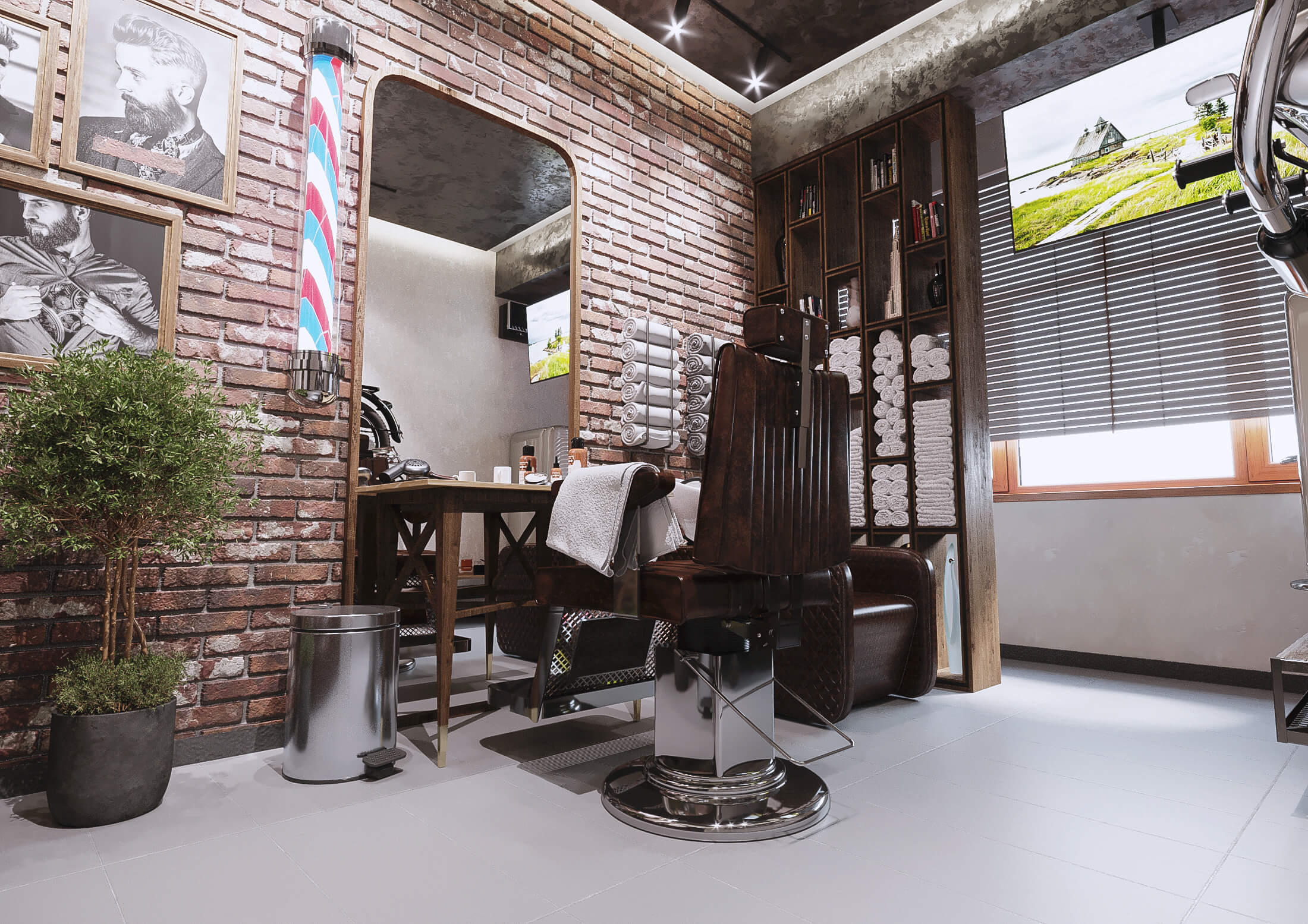 Barber Shop Interior Design - 3D Model by UM arch
