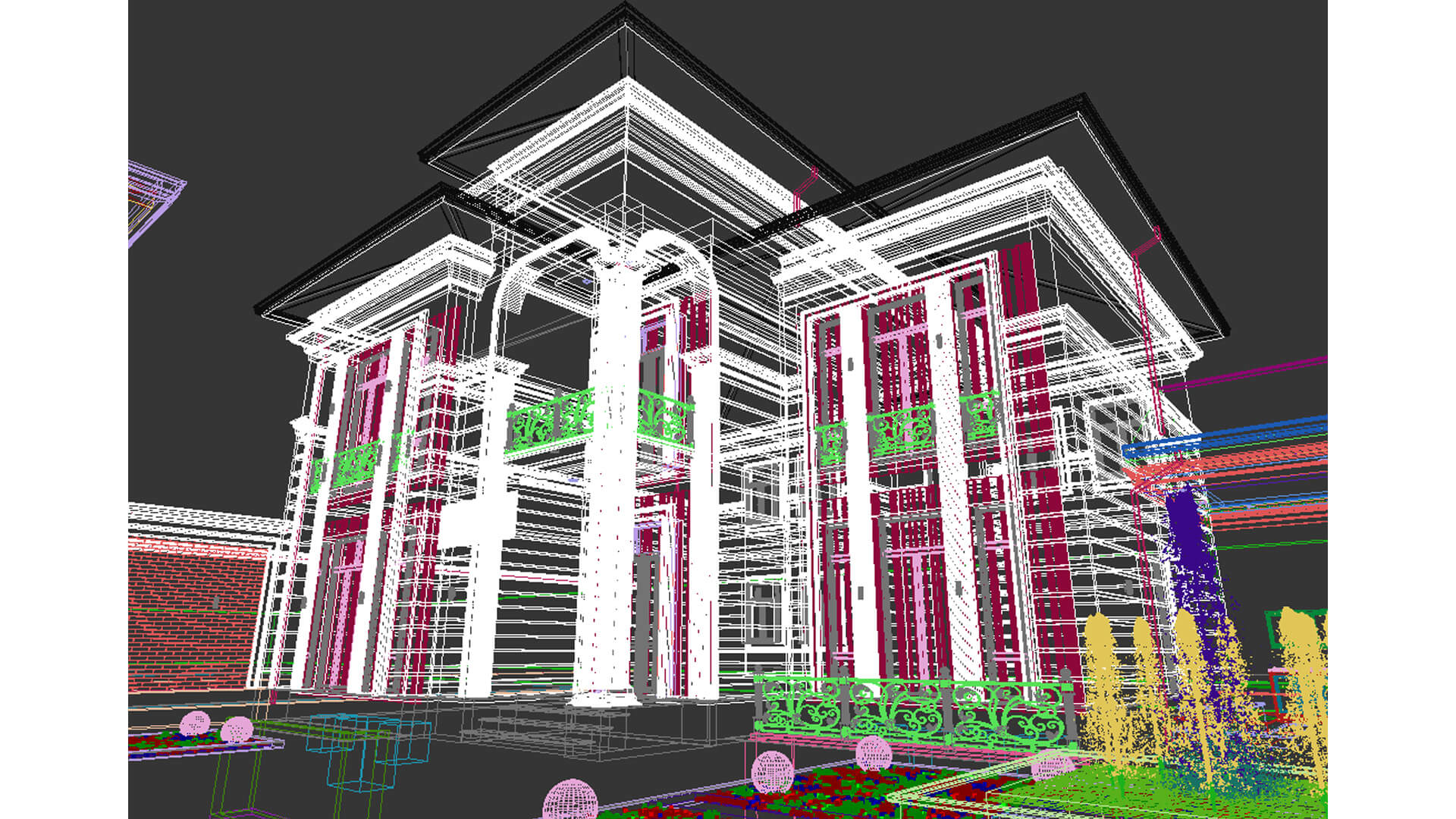 Two-Story Villa Facade Design 3D Model by UM arch