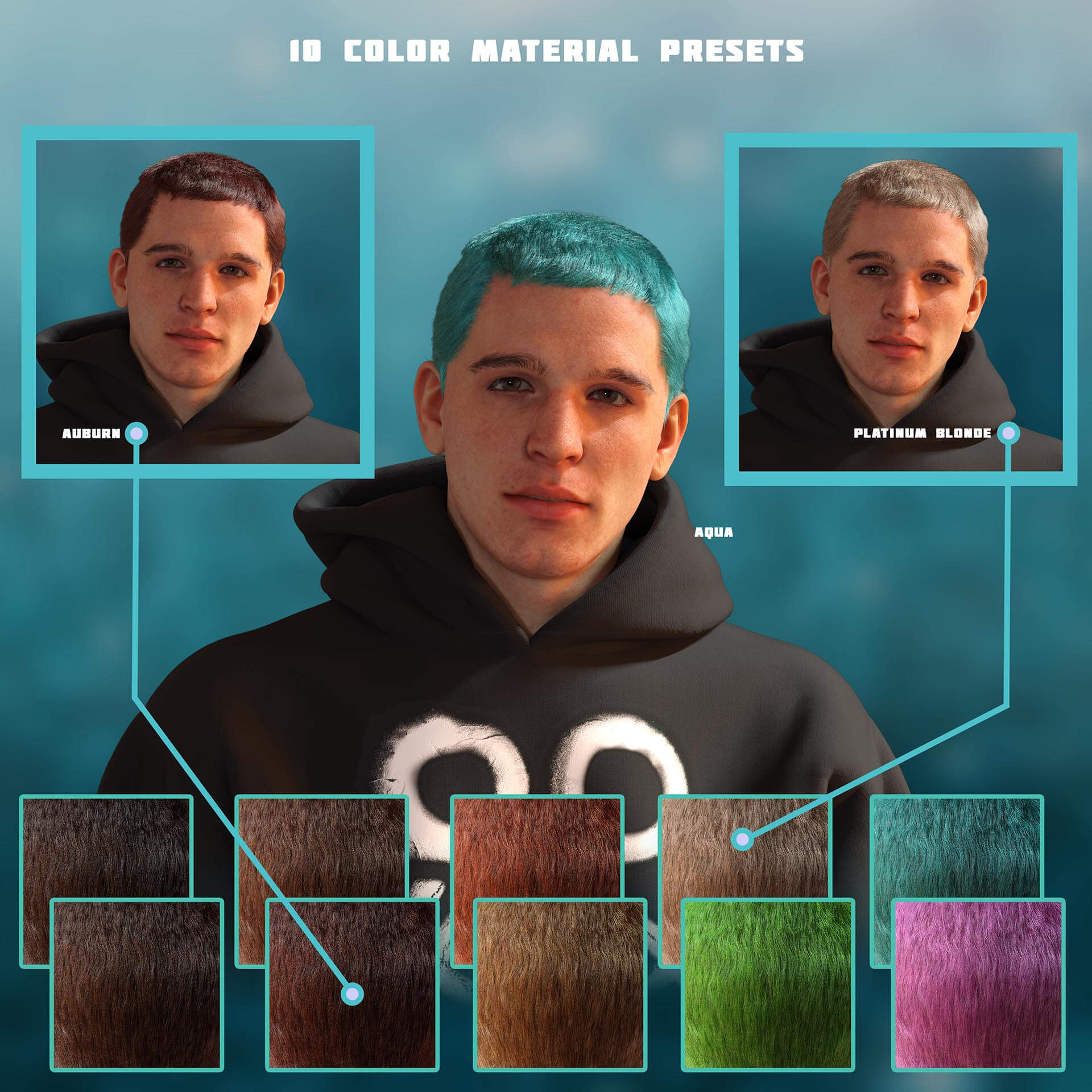 Brush Cut Hair for Genesis 9 and 8 Male - Daz Content by Uncanny Valet