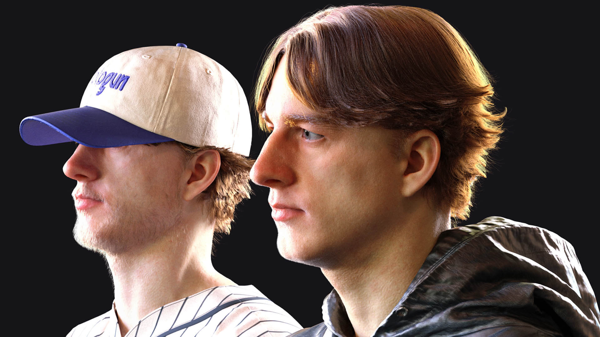 Curtains Hair and Baseball Cap for Genesis 9 - Daz Content by Uncanny Valet