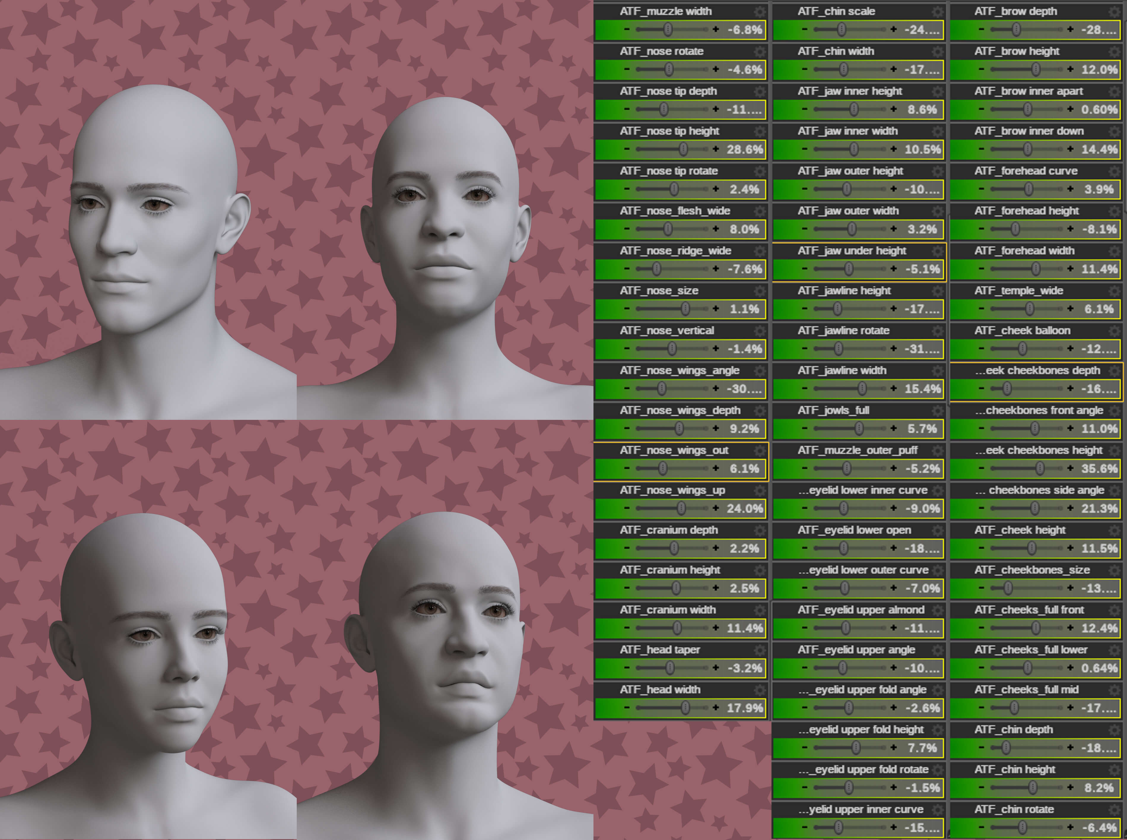 Art Theory Face Morphs for G9 - Daz Content by undeadcrabb