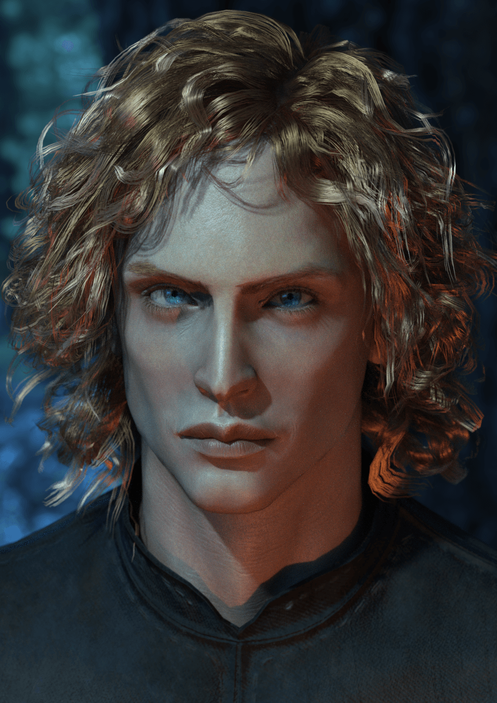 Fiery blue 3D Render, Digital Art by undeadcrabb