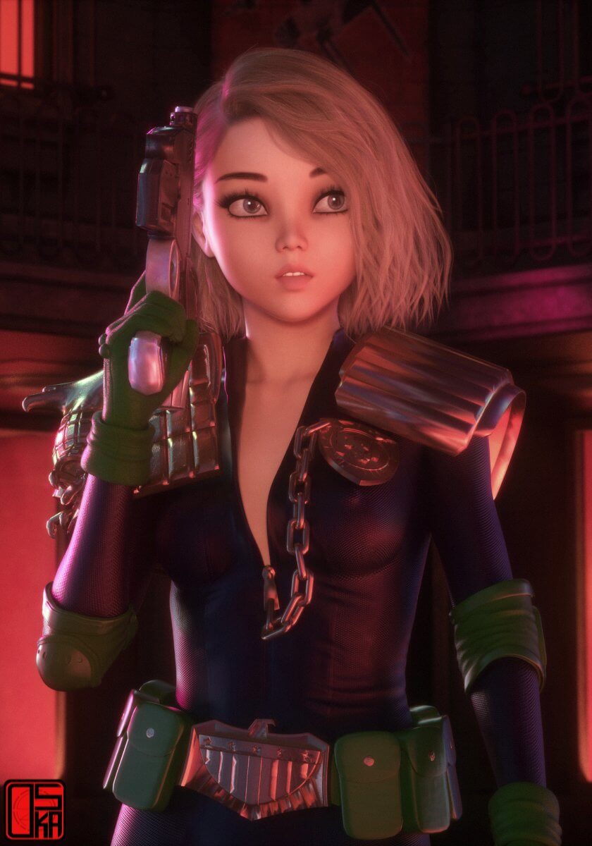 Judge Anderson... 3D Render, Digital Art by UnHolyOska