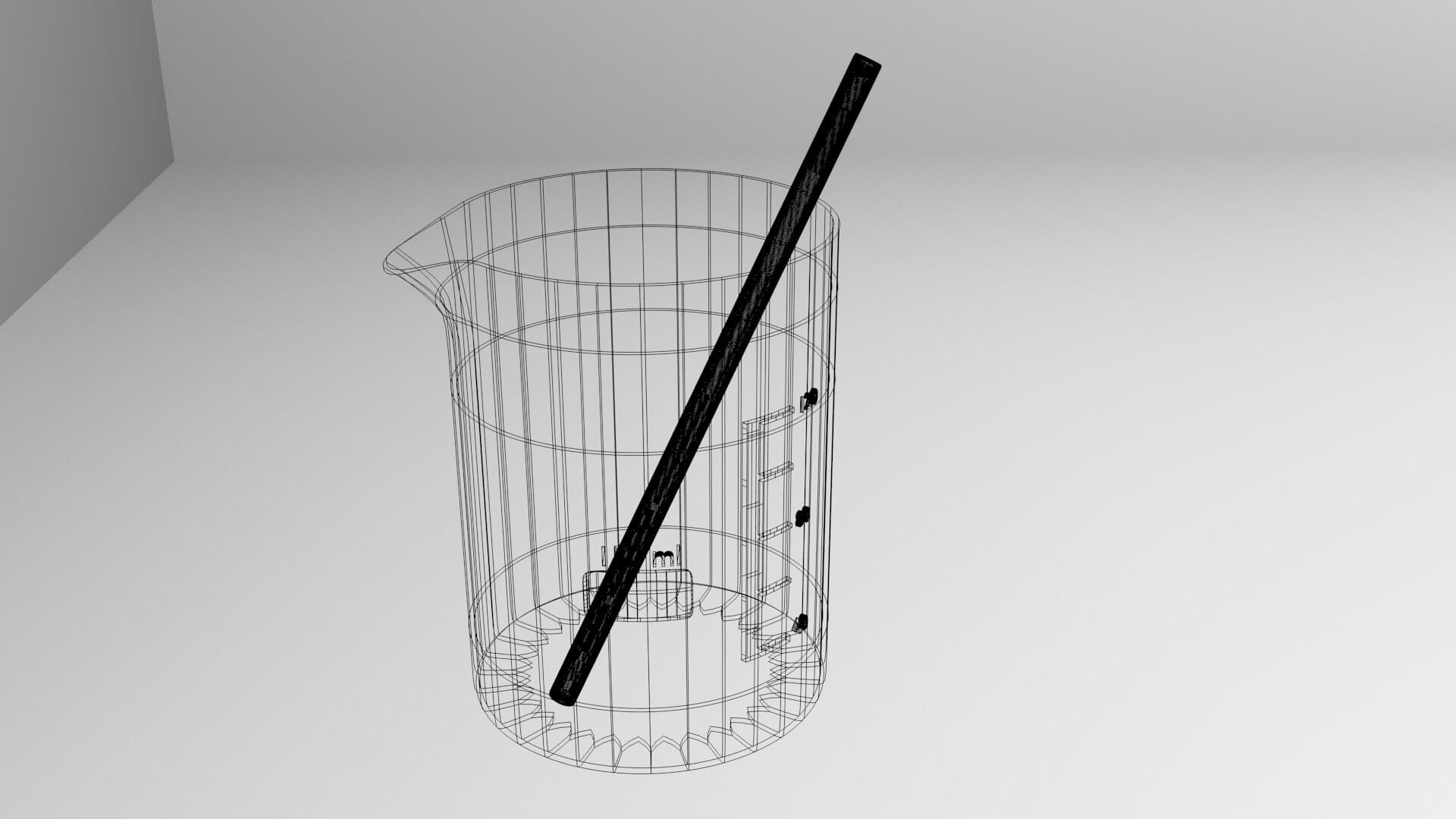 150 Ml Glass Beaker with Rod - 3D Model by unos