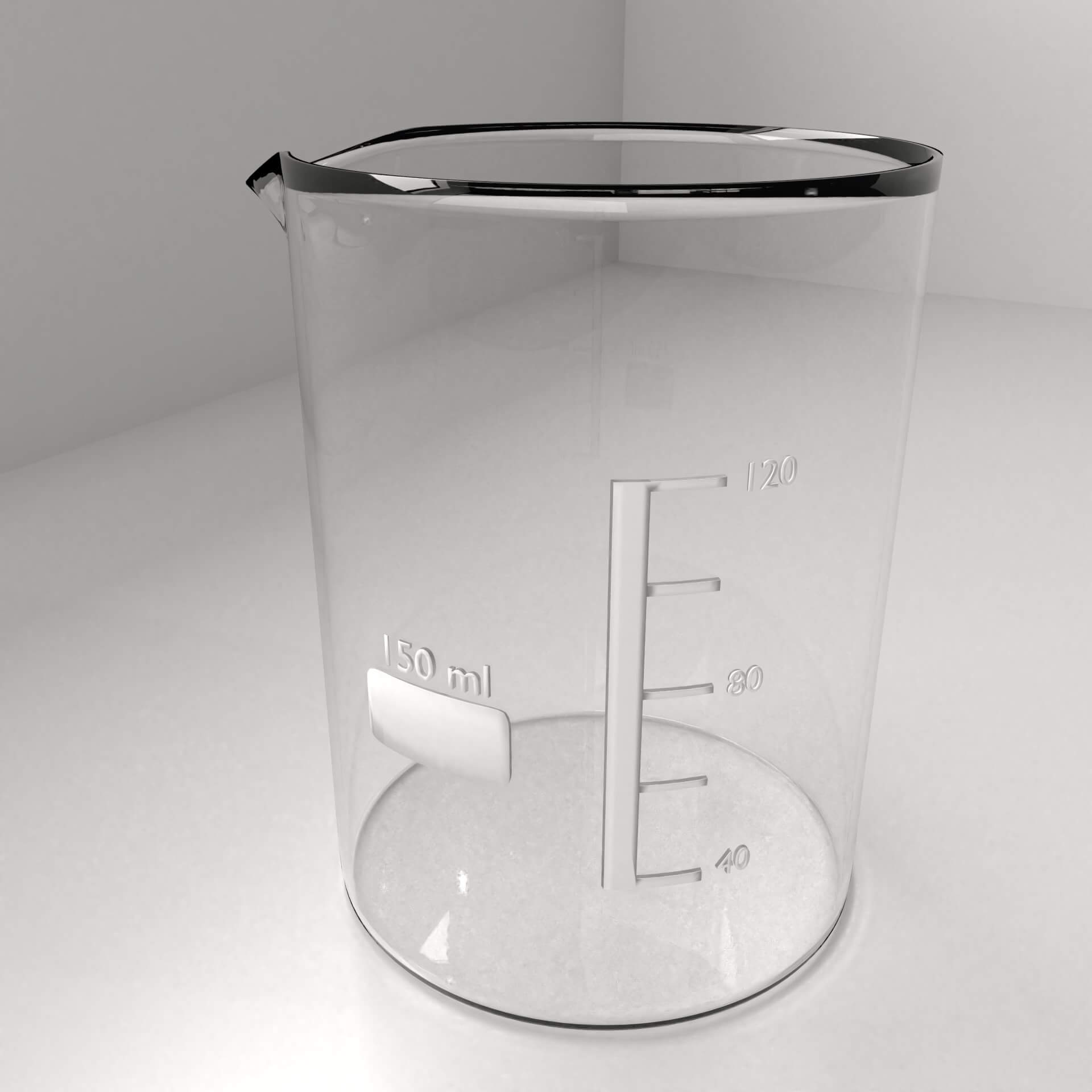 150ml Empty Glass Beaker - 3D Model by unos