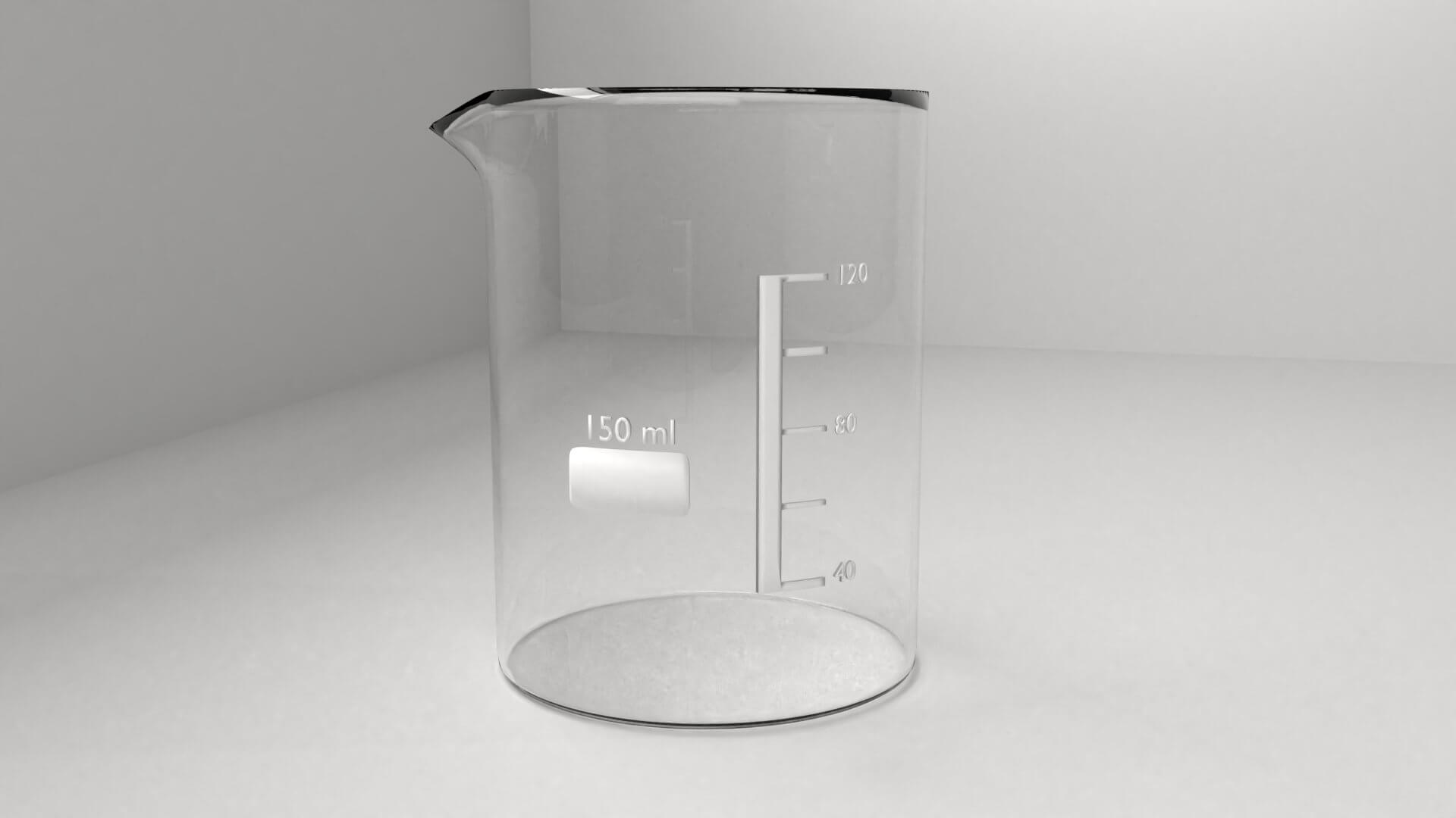 150ml Empty Glass Beaker - 3D Model by unos