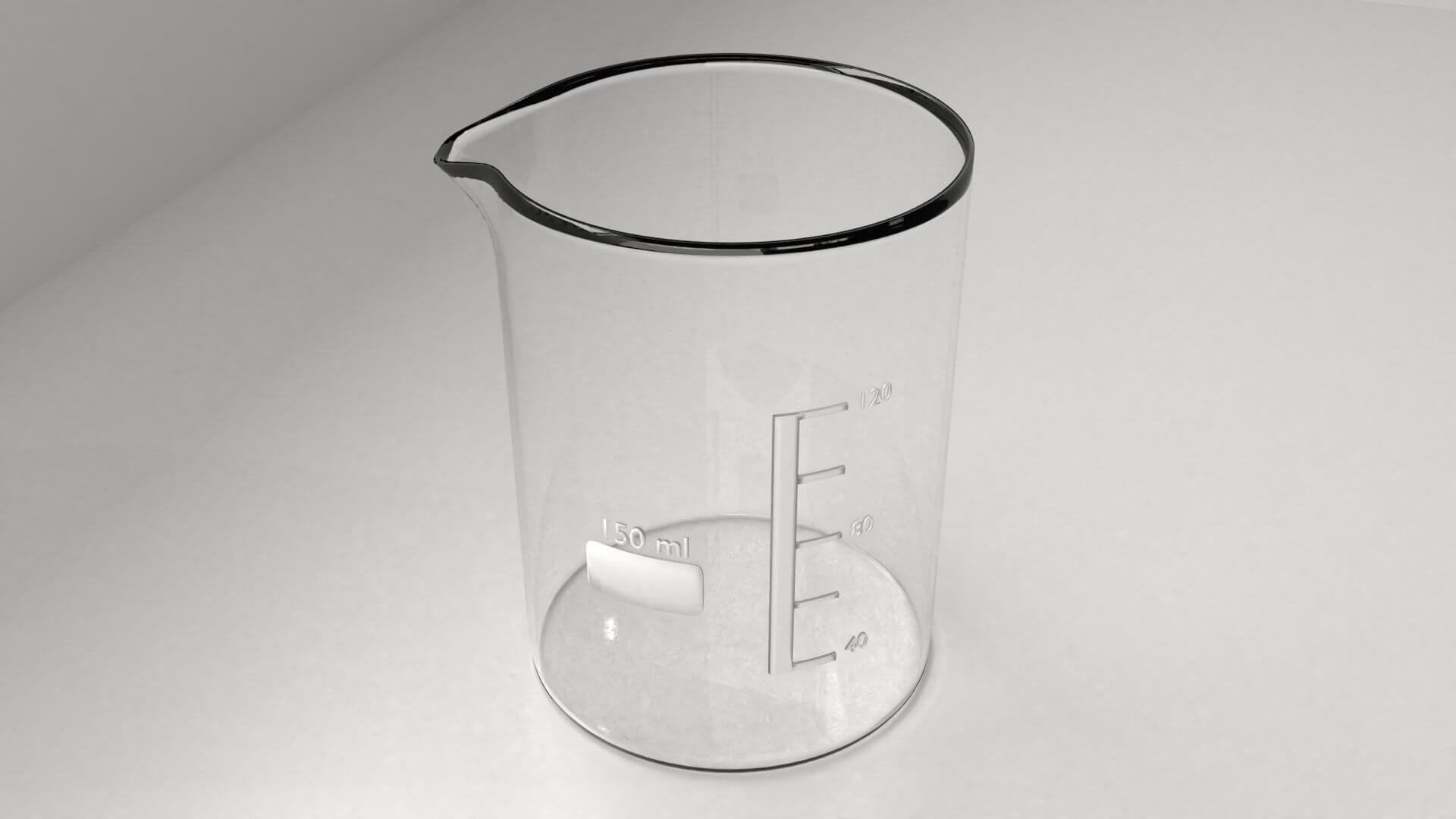 150ml Empty Glass Beaker - 3D Model by unos