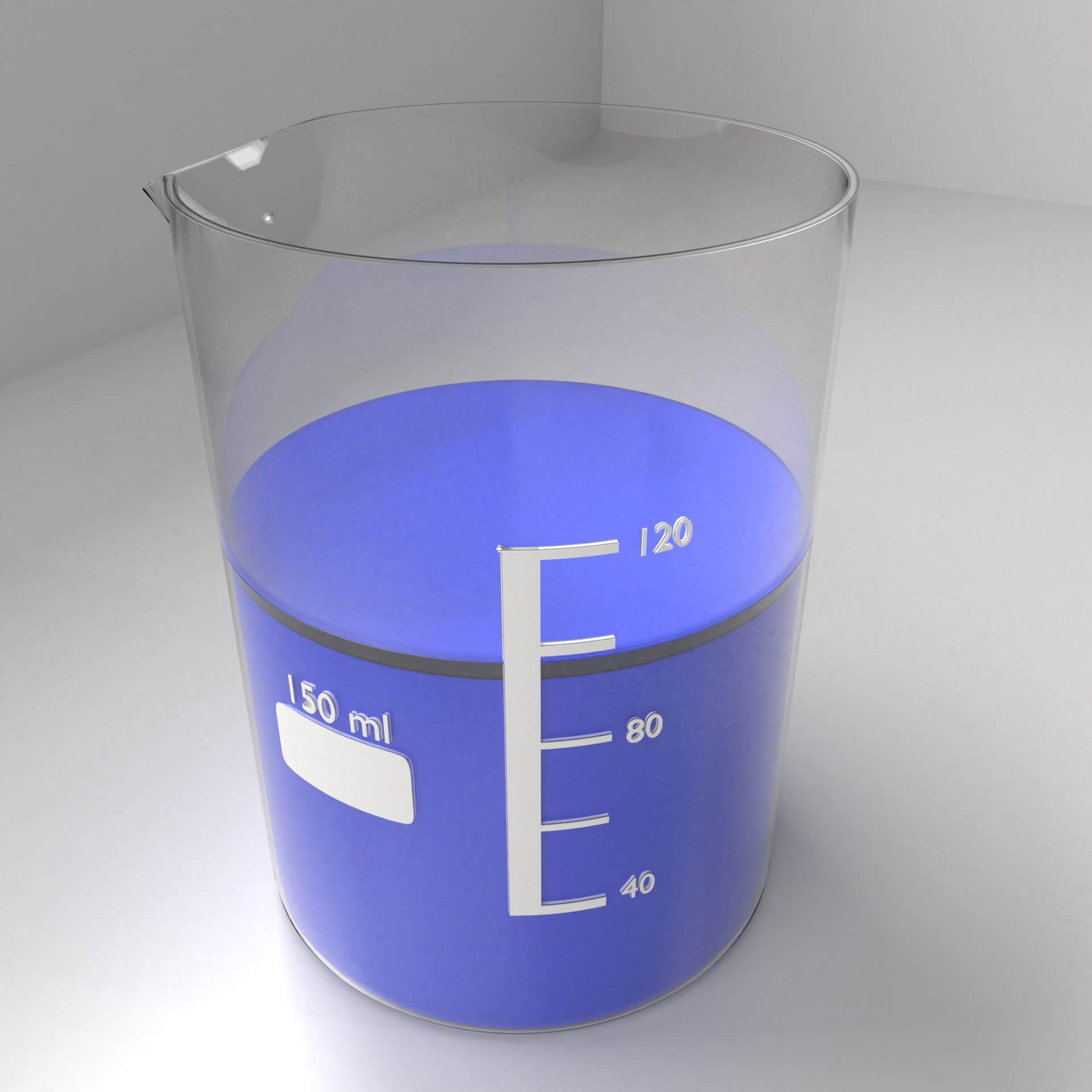 150ml Glass Beaker with Liquid 2 - 3D Model by unos