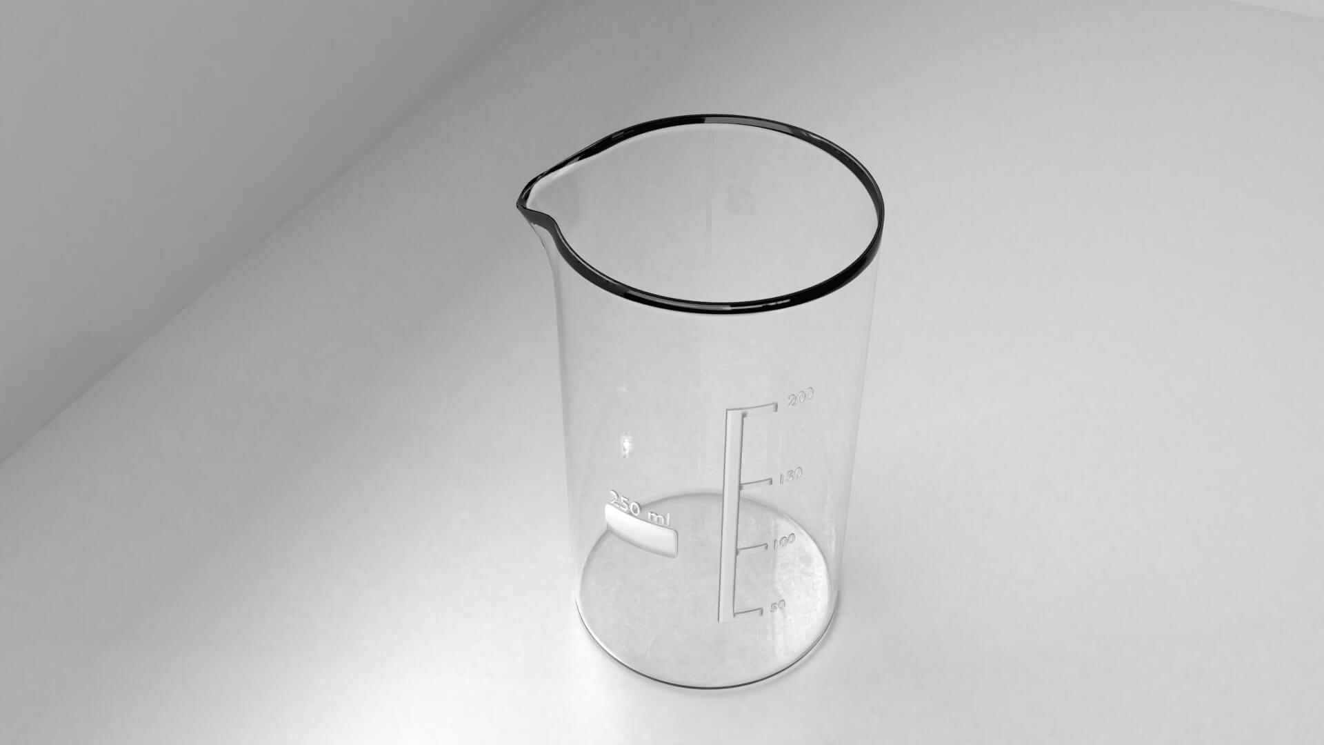 250ml Empty Glass Beaker - 3D Model by unos