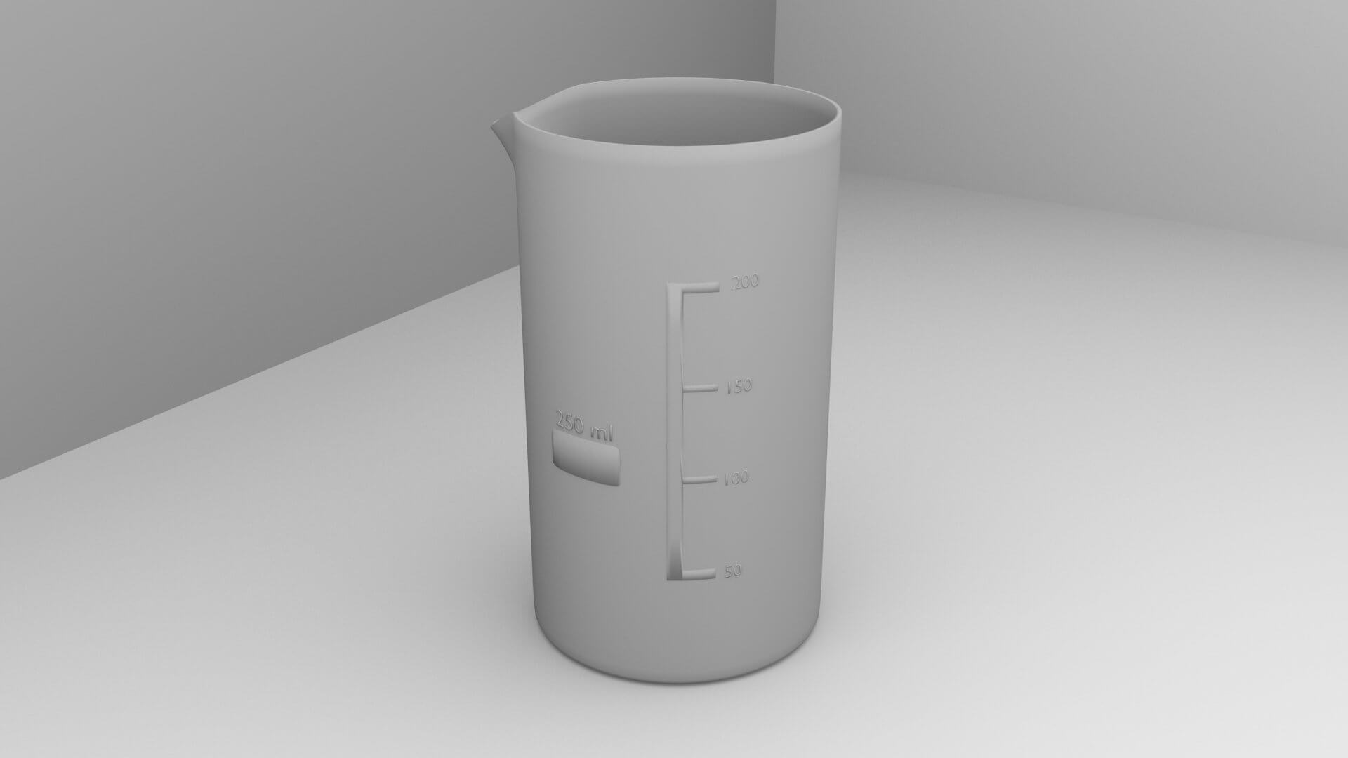 250ml Empty Glass Beaker - 3D Model by unos