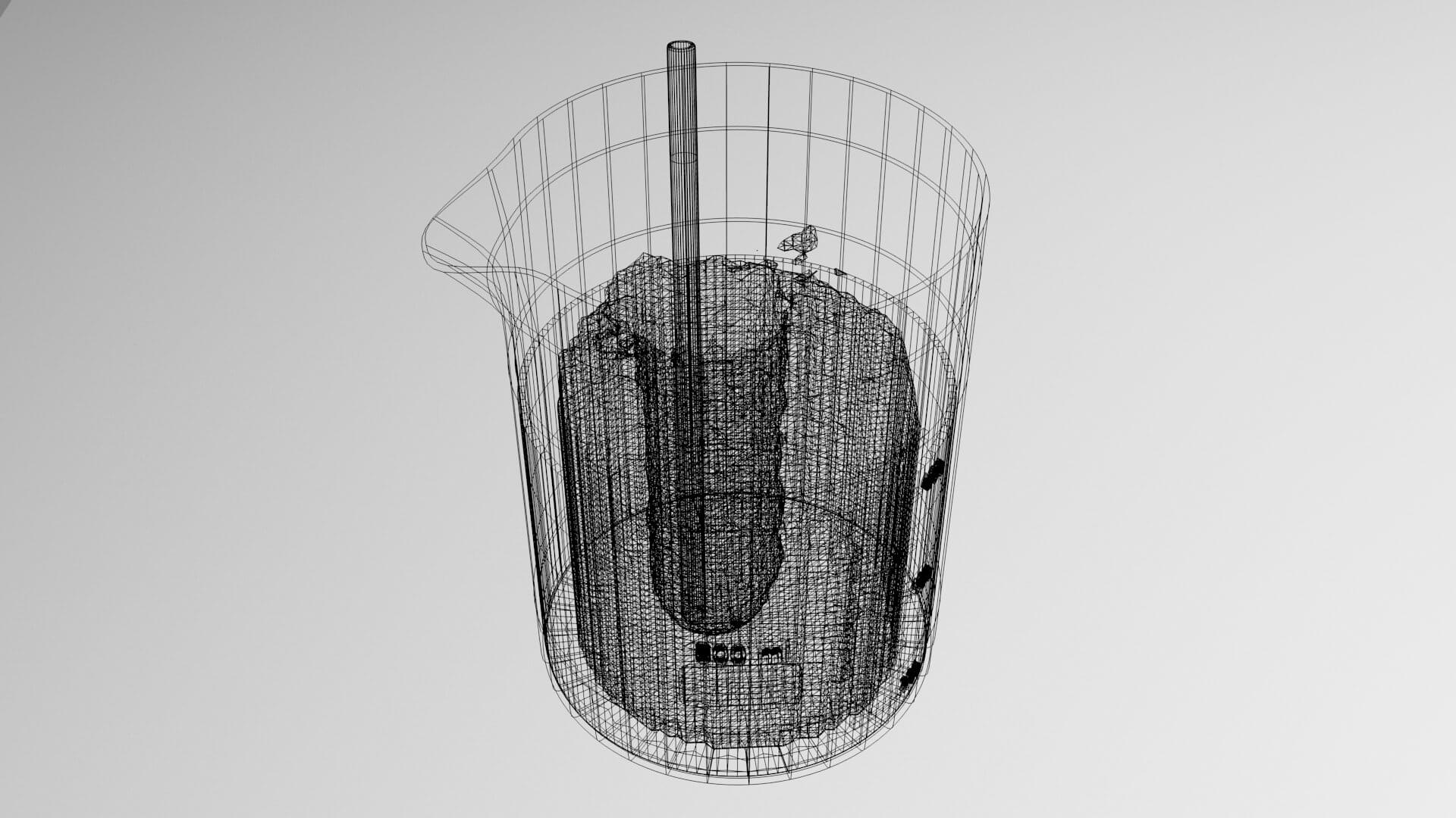 800 Ml Glass Beaker with Liquid and Rod - 3D Model by unos