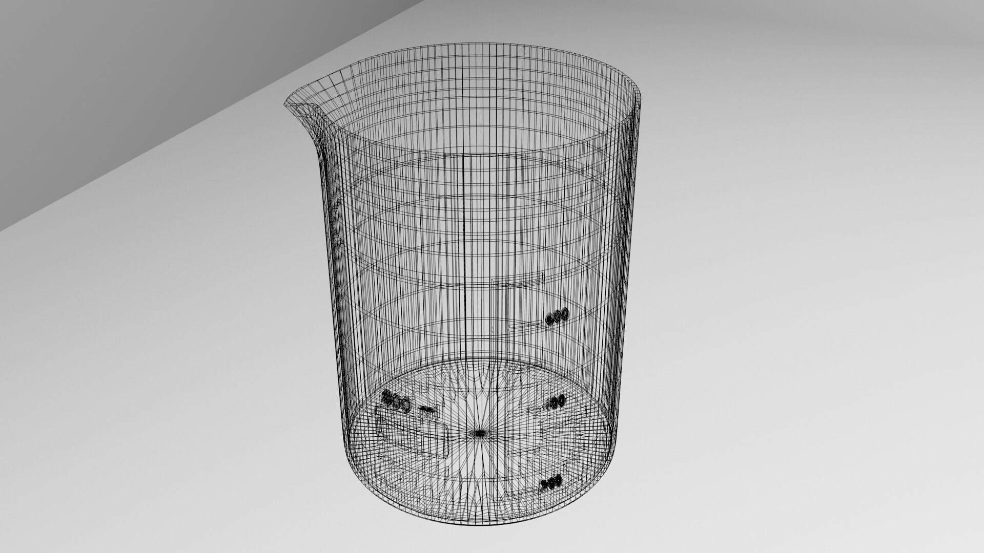 800ml Glass Beaker with Liquid - 3D Model by unos