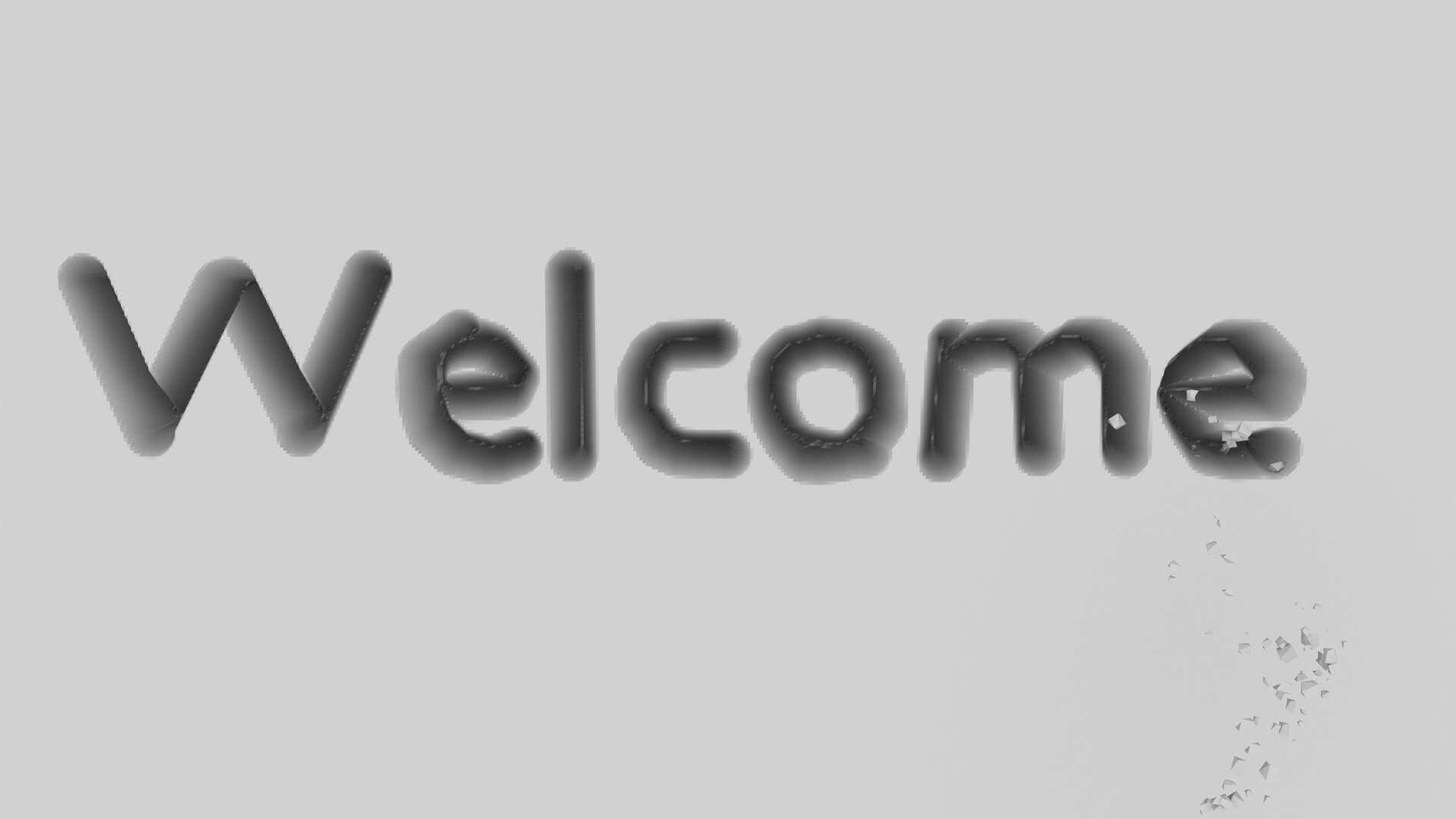 Carved Welcome Text Animation - 3D Model by unos