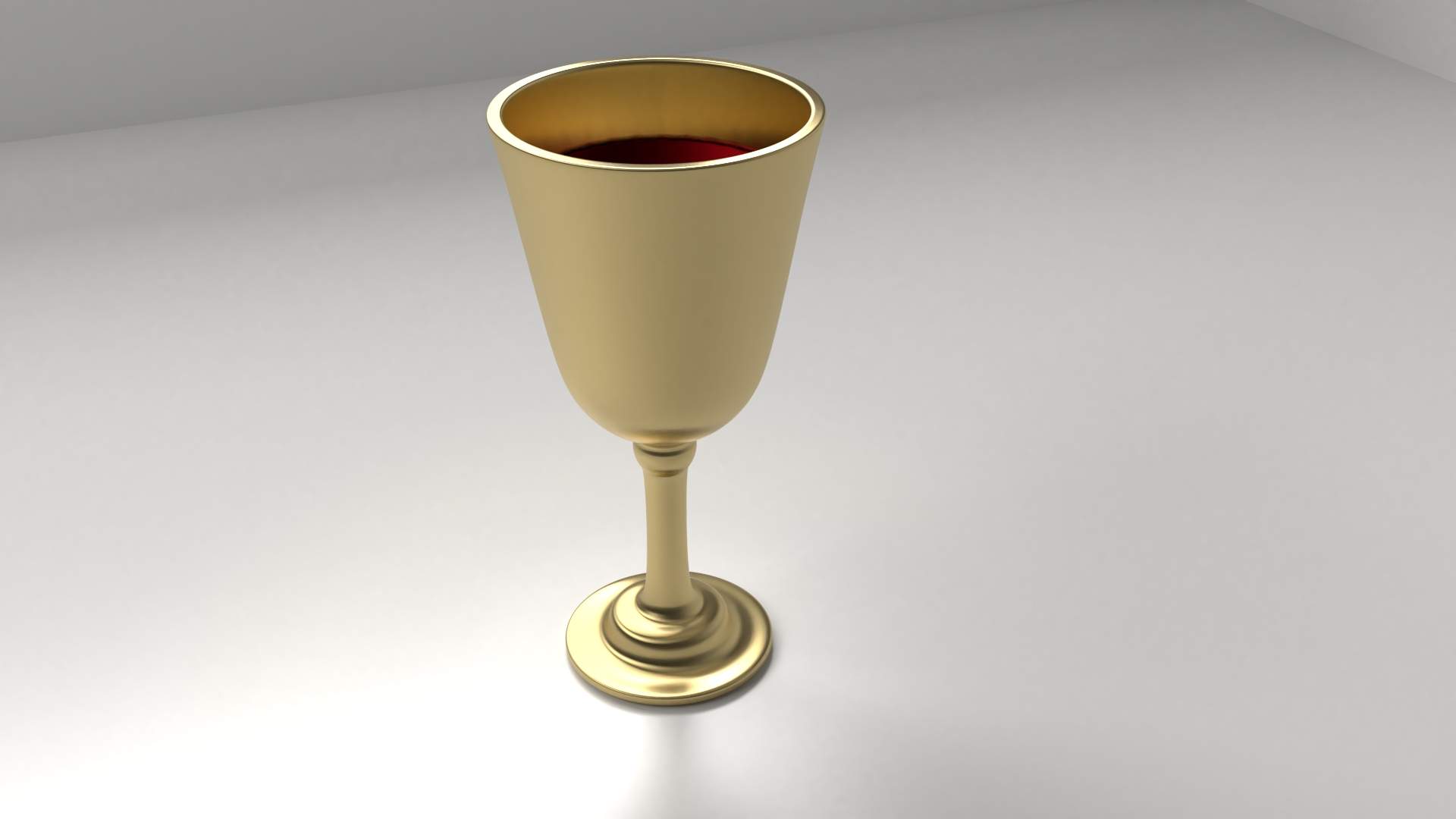 Gold Goblet with Liquid - 3D Model by unos