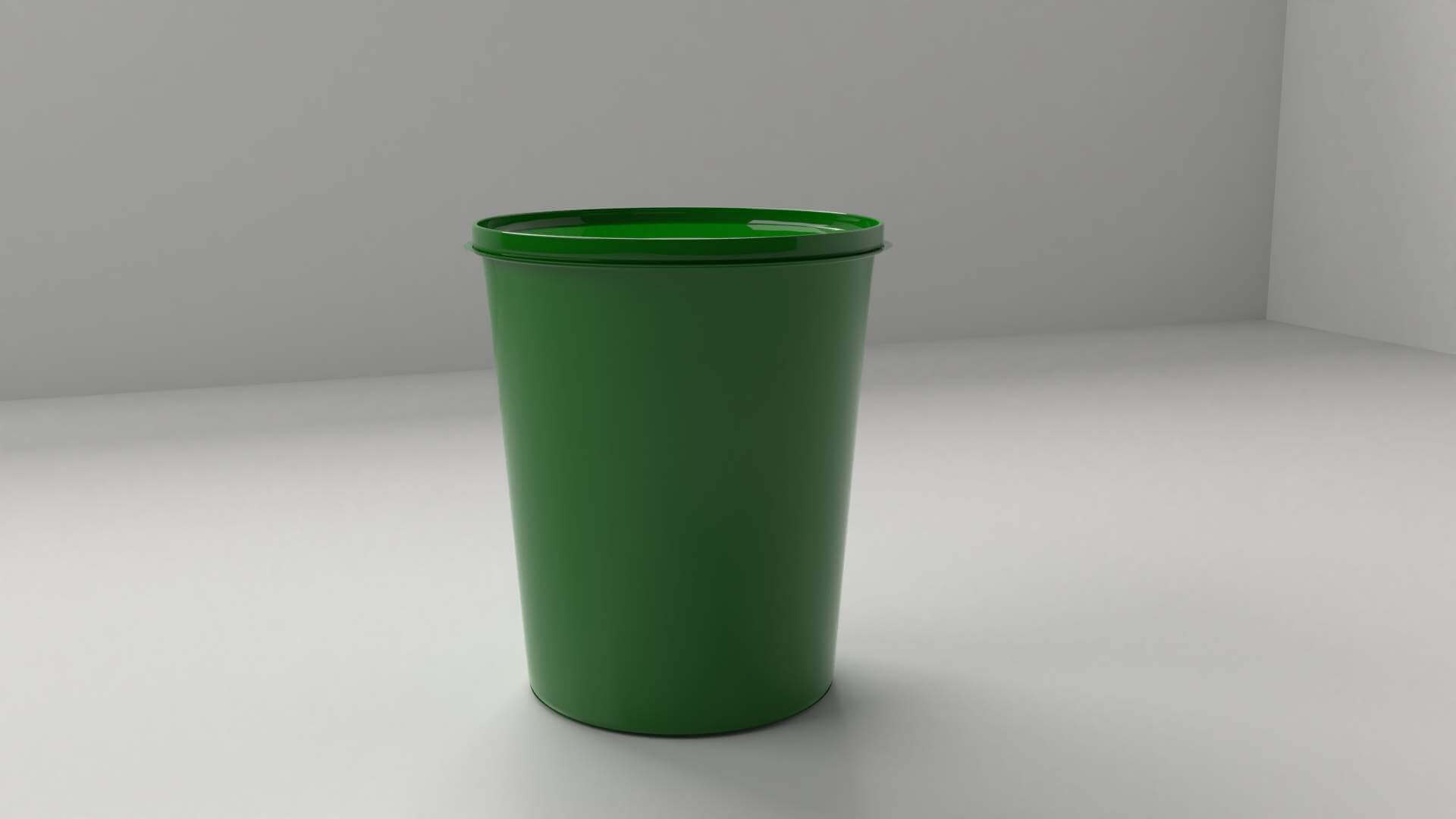 Green Ice Cream Container - 3D Model by unos