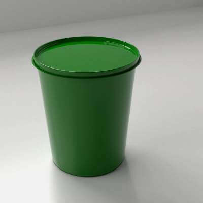 Green Ice Cream Container - 3D Model by unos