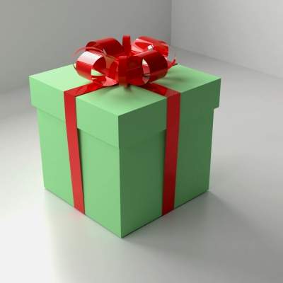 Green Present 1 with Ribbon - 3D Model by unos