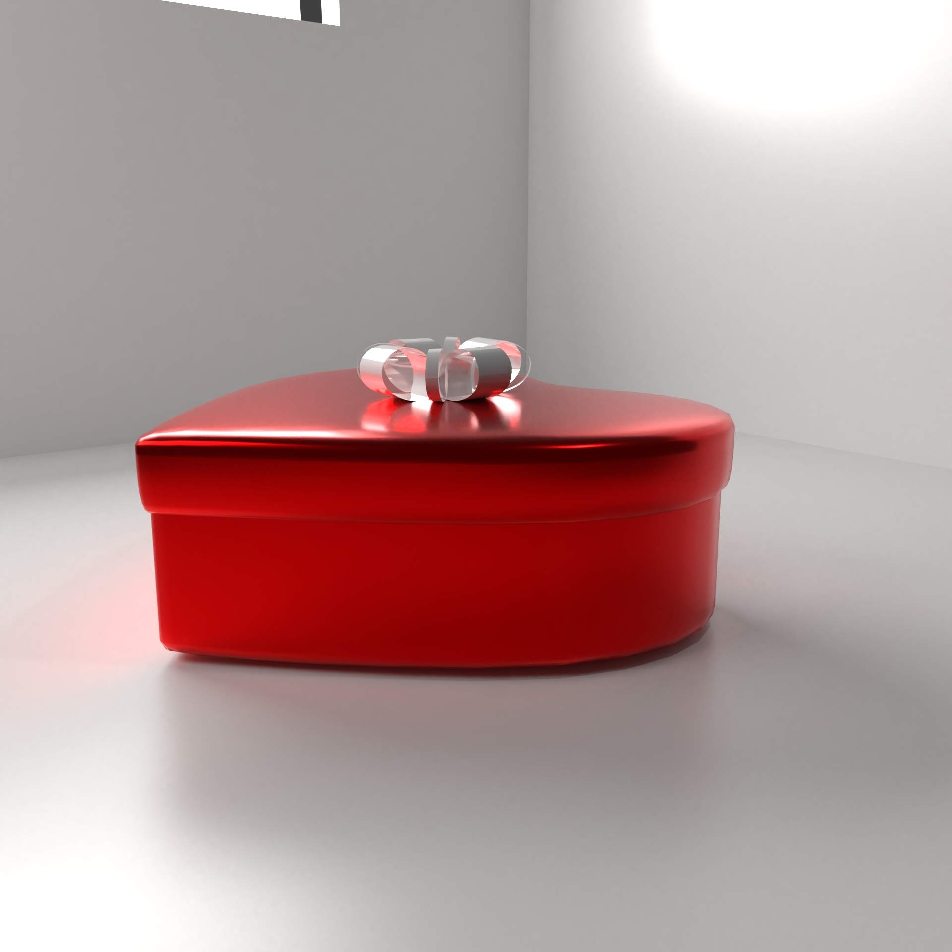 Heart Shape Container with Ribbon - 3D Model by unos