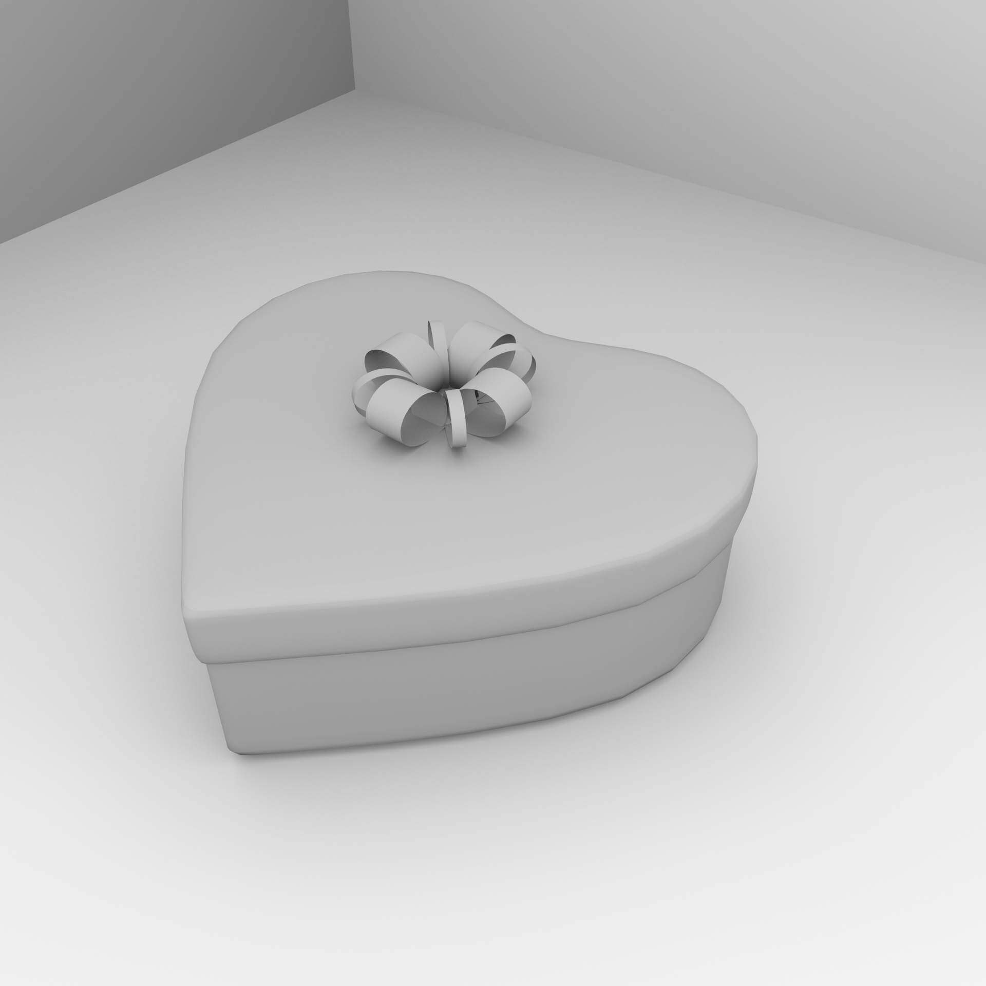 Heart Shape Container with Ribbon - 3D Model by unos