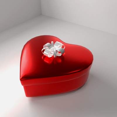 Heart Shape Container with Ribbon - 3D Model by unos