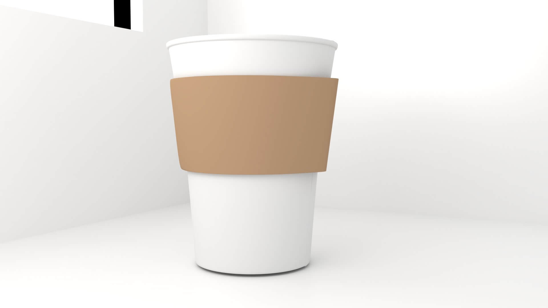Large Paper Cup with Java Jacket and Coffee - 3D Model by unos