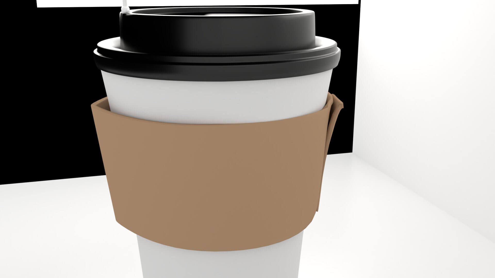 Large Paper Cup with Java Jacket and Stopper - 3D Model by unos