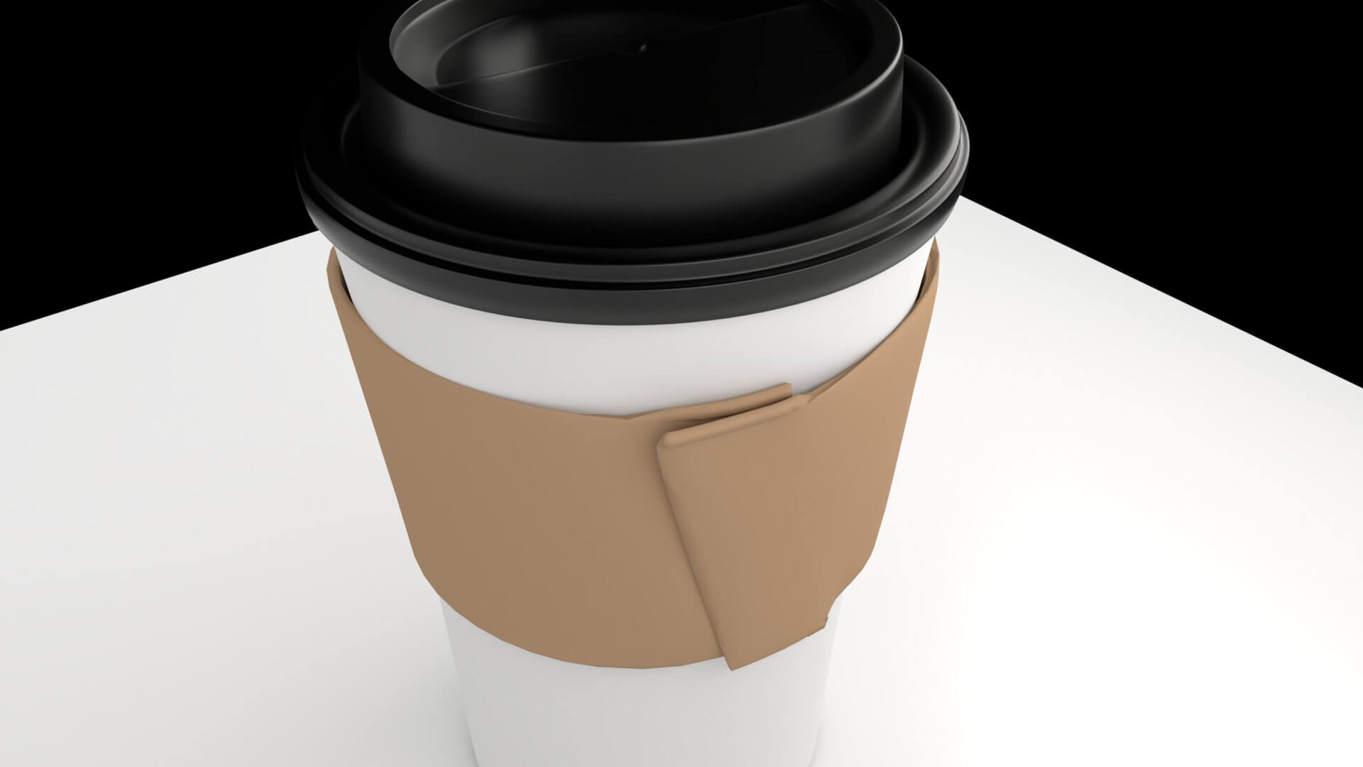 Large Paper Cup with Java Jacket and Stopper - 3D Model by unos