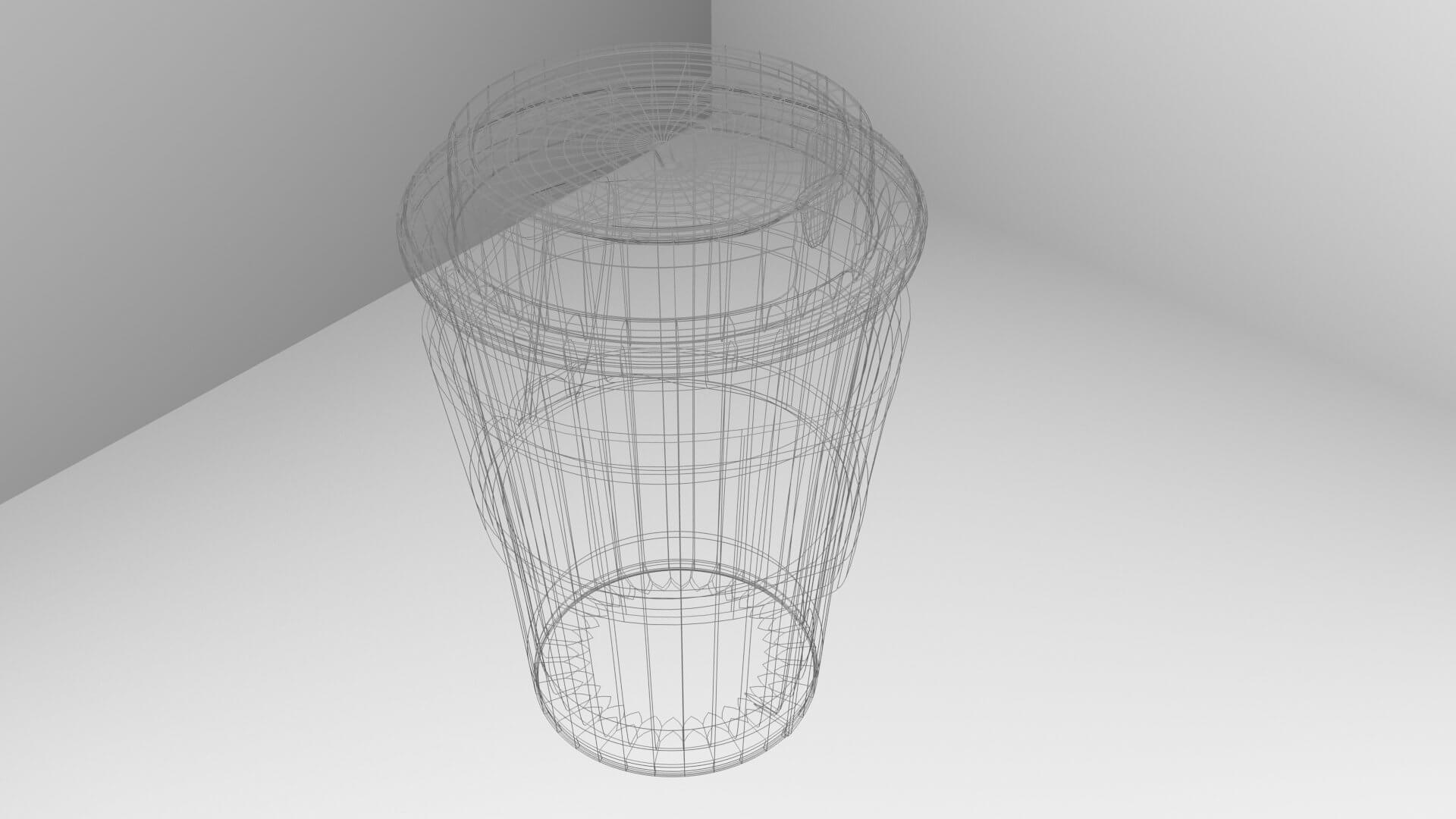 Large Paper Cup with Java Jacket and Stopper - 3D Model by unos