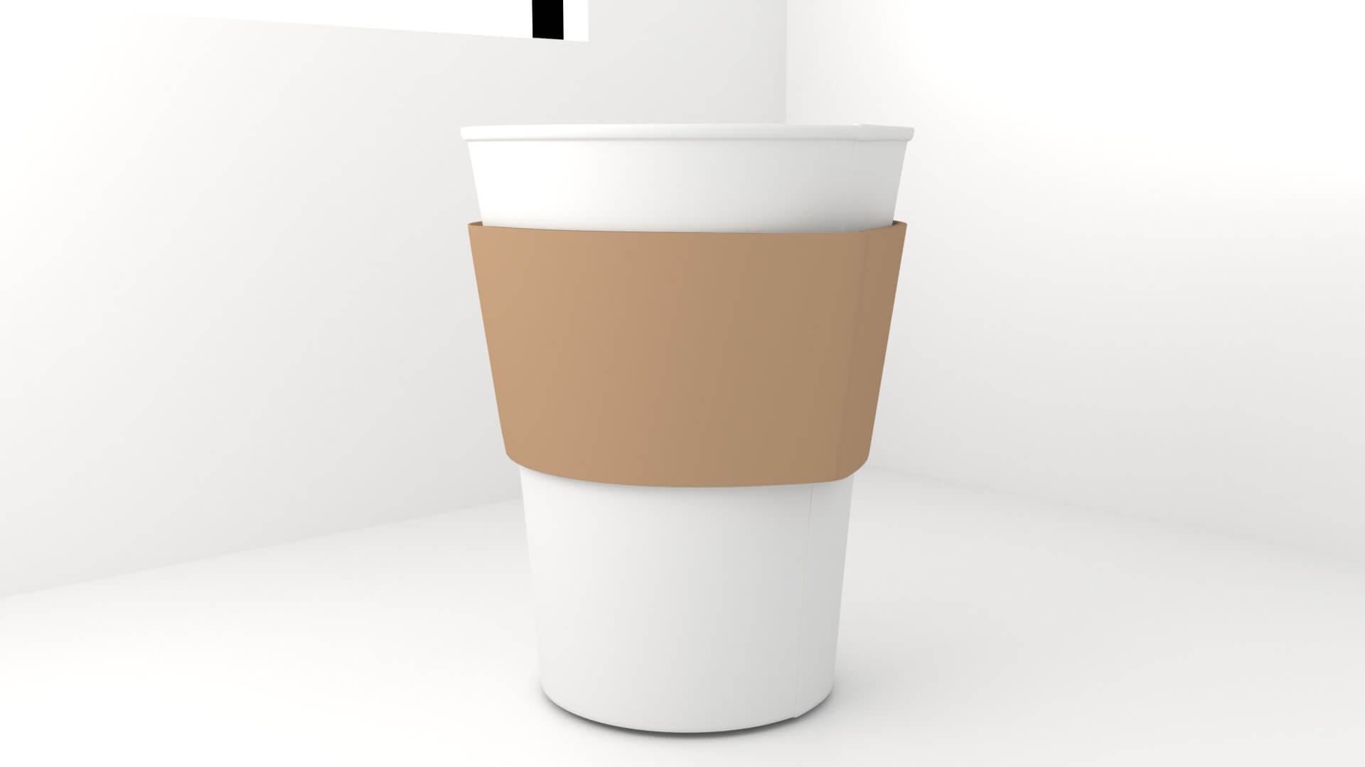 Large Paper Cup with Java Jacket - 3D Model by unos