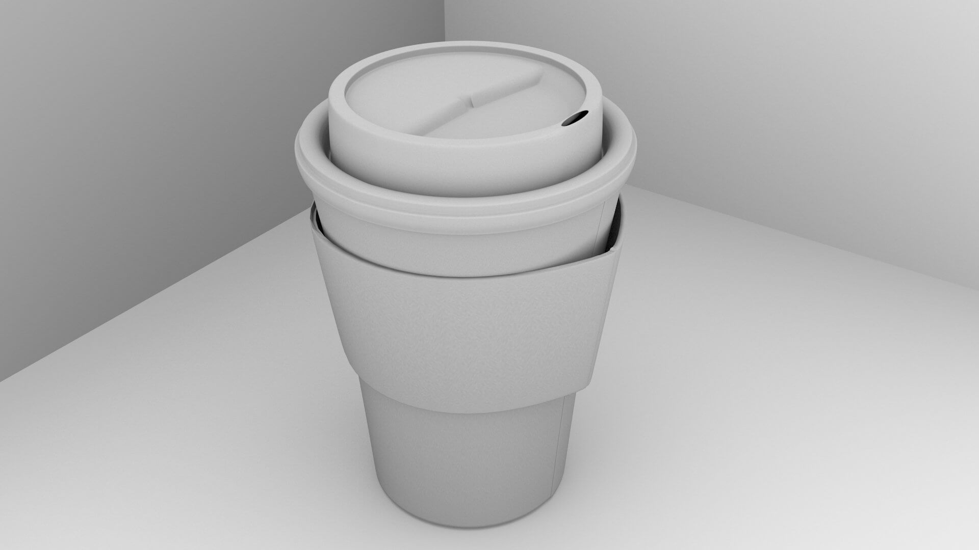 Large Paper Cup with Lid Java Jacket - 3D Model by unos