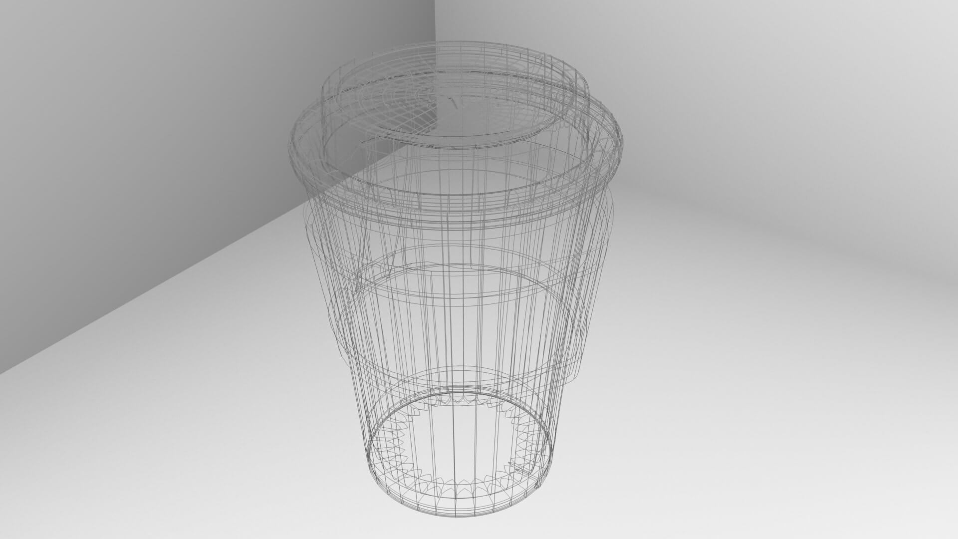 Large Paper Cup with Lid Java Jacket - 3D Model by unos