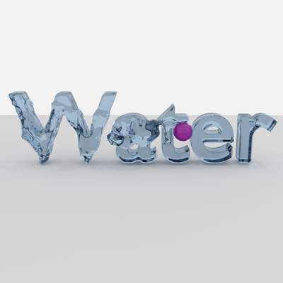 Liquid Water Text Animation - 3D Model by unos