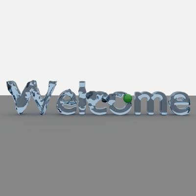 Focused Welcome Text Animation 3D Model