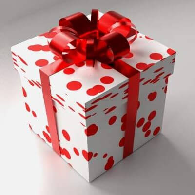 Polka Dot White Red Gift Box 8 with Ribbon - 3D Model by unos
