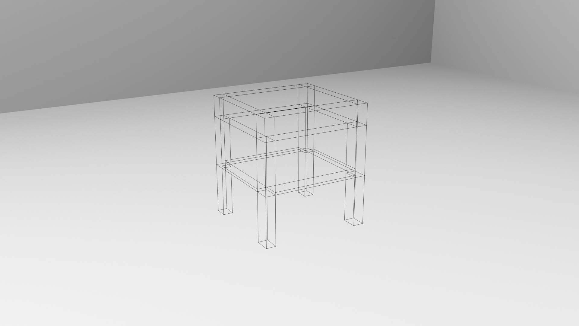 Rectangle Desk 3 - 3D Model by unos